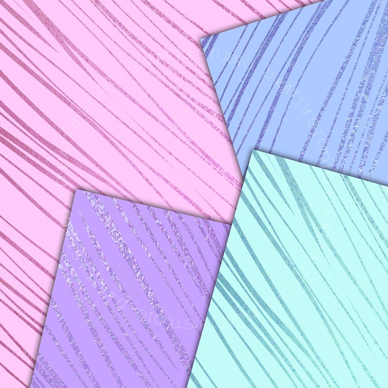 Pastels Glitter Wave Line, Pastel Colors Digital Paper Pack, 30 Papers ...
