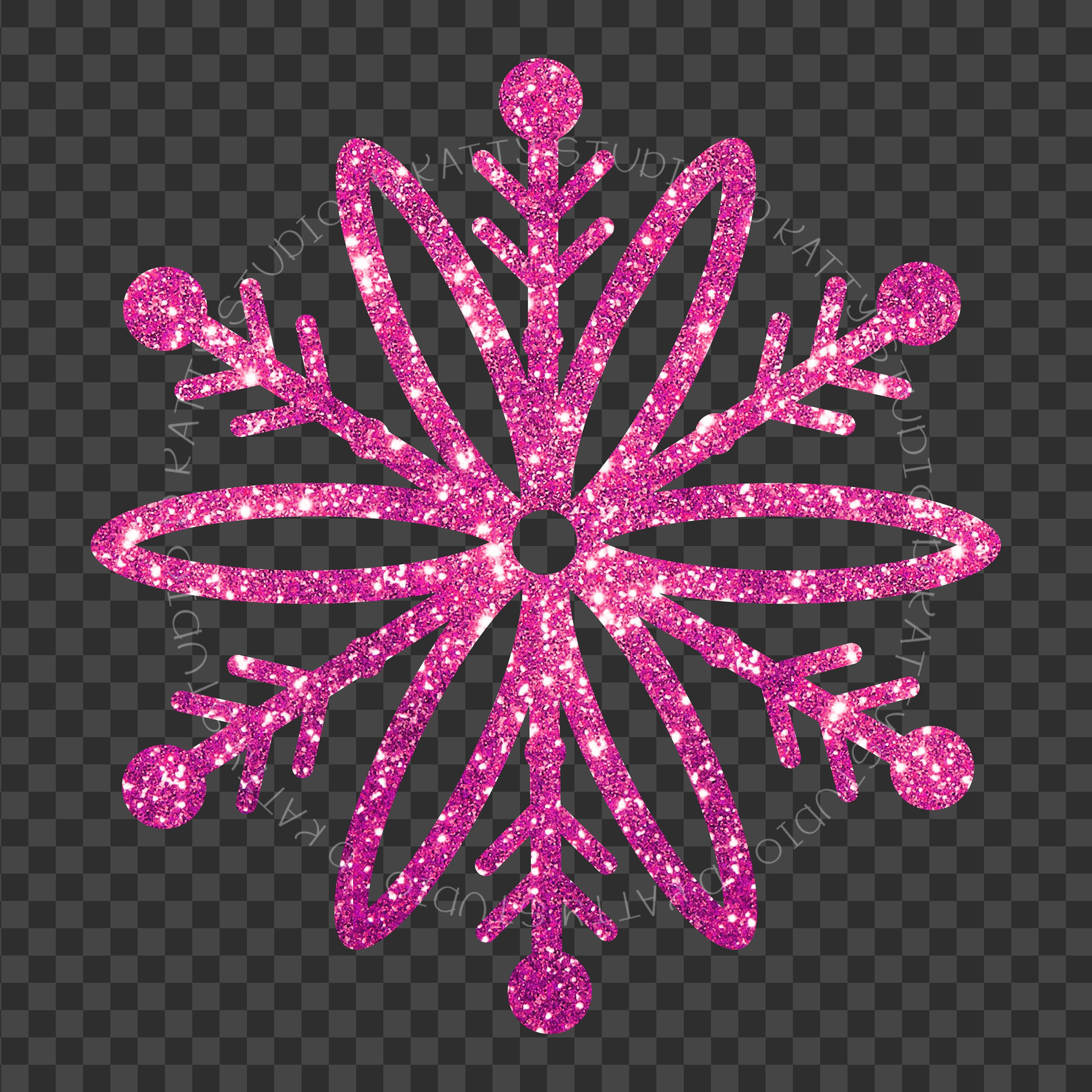 Pink Glitter Snowflakes Clipart Christmas Winter Clipart - Etsy