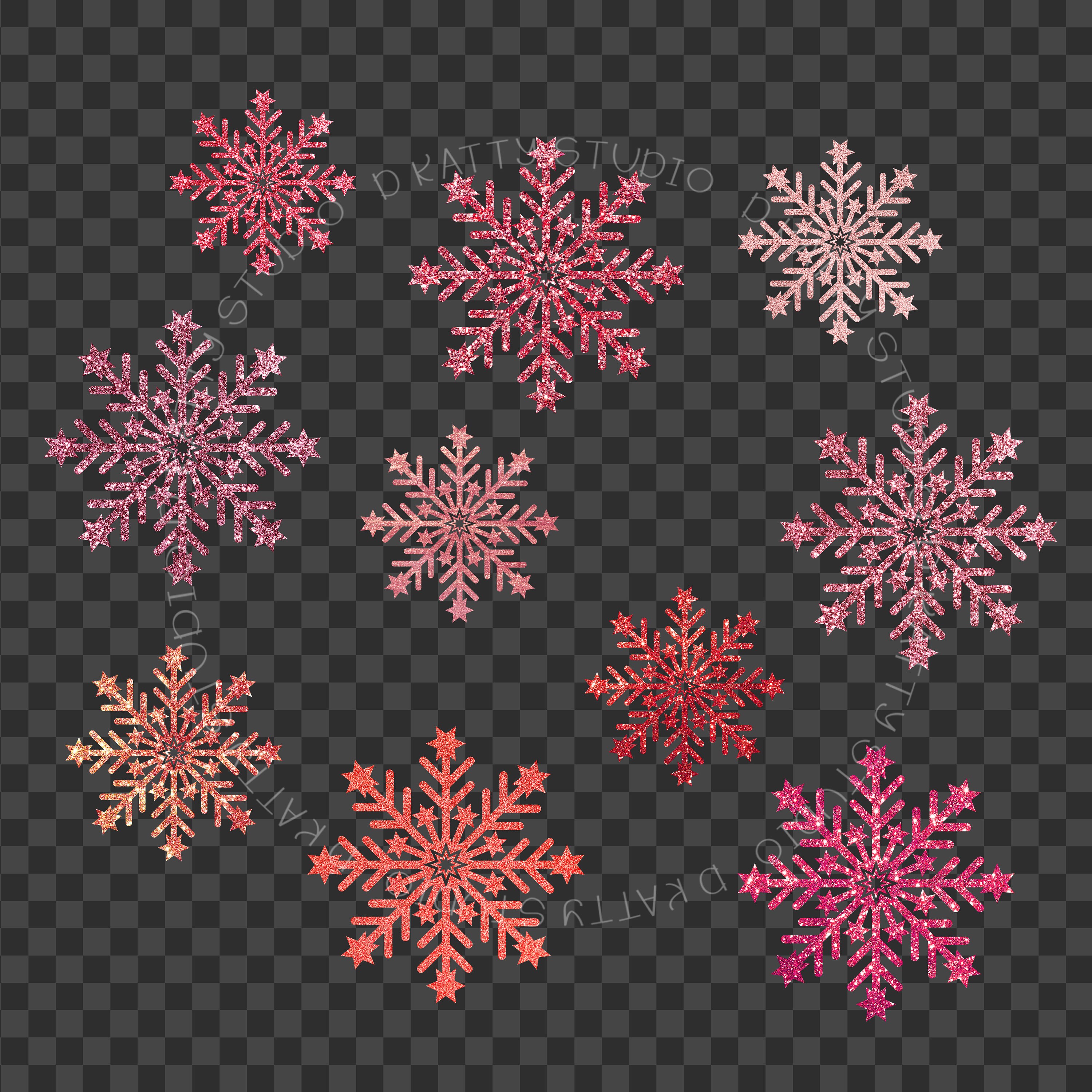 Snowflakes Clipart Bundle Christmas Winter Clipart PNG - Etsy