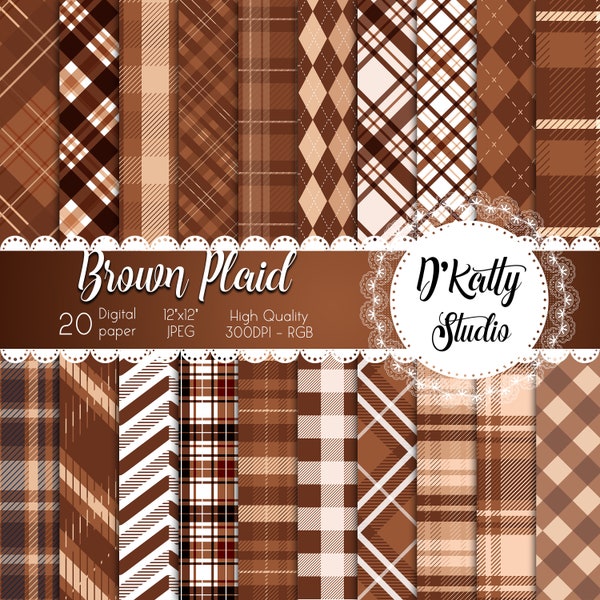 Brown Plaid Fabric - Etsy