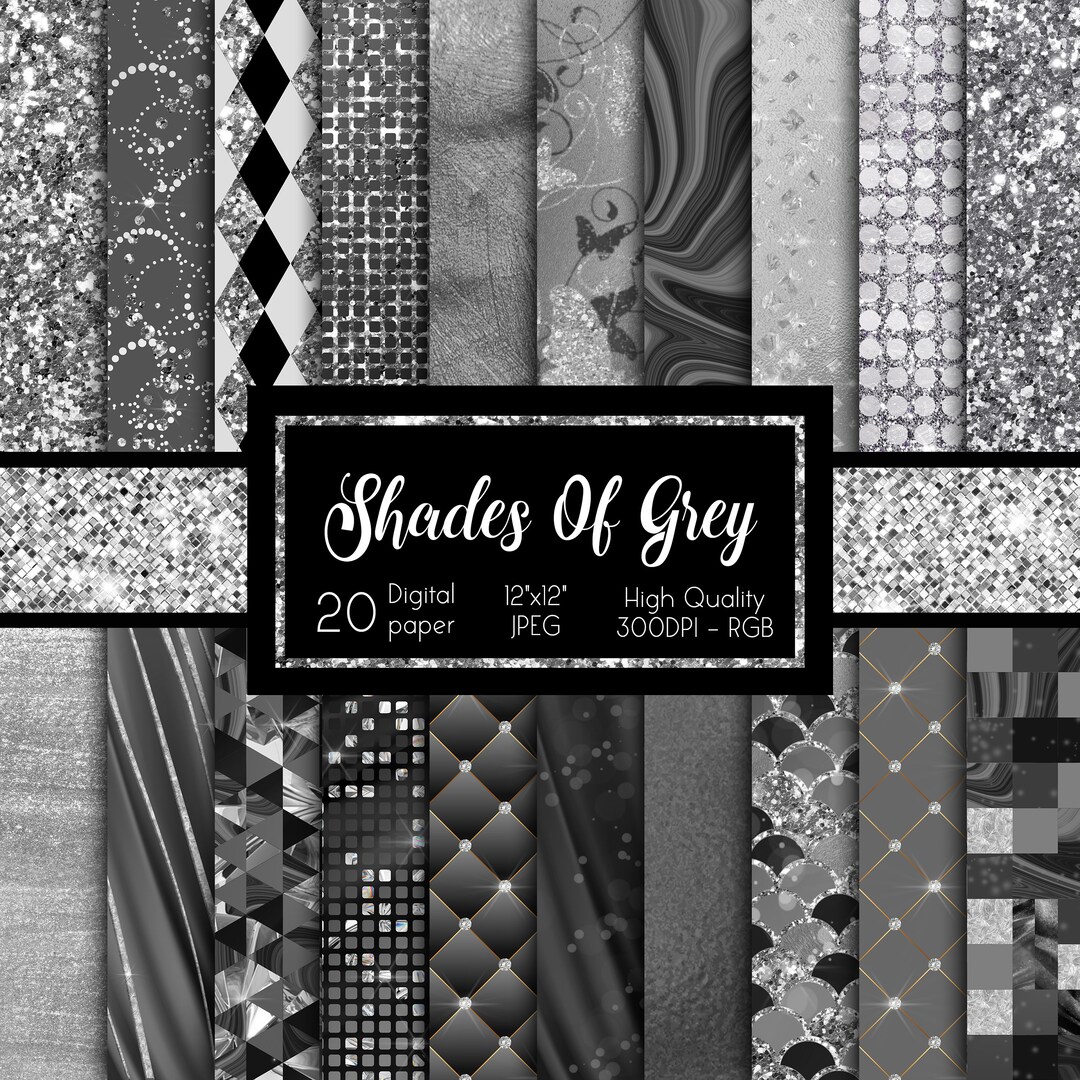 Shades of Grey Luxury Digital Paper, Abstract Texture Scrapbook Paper ...