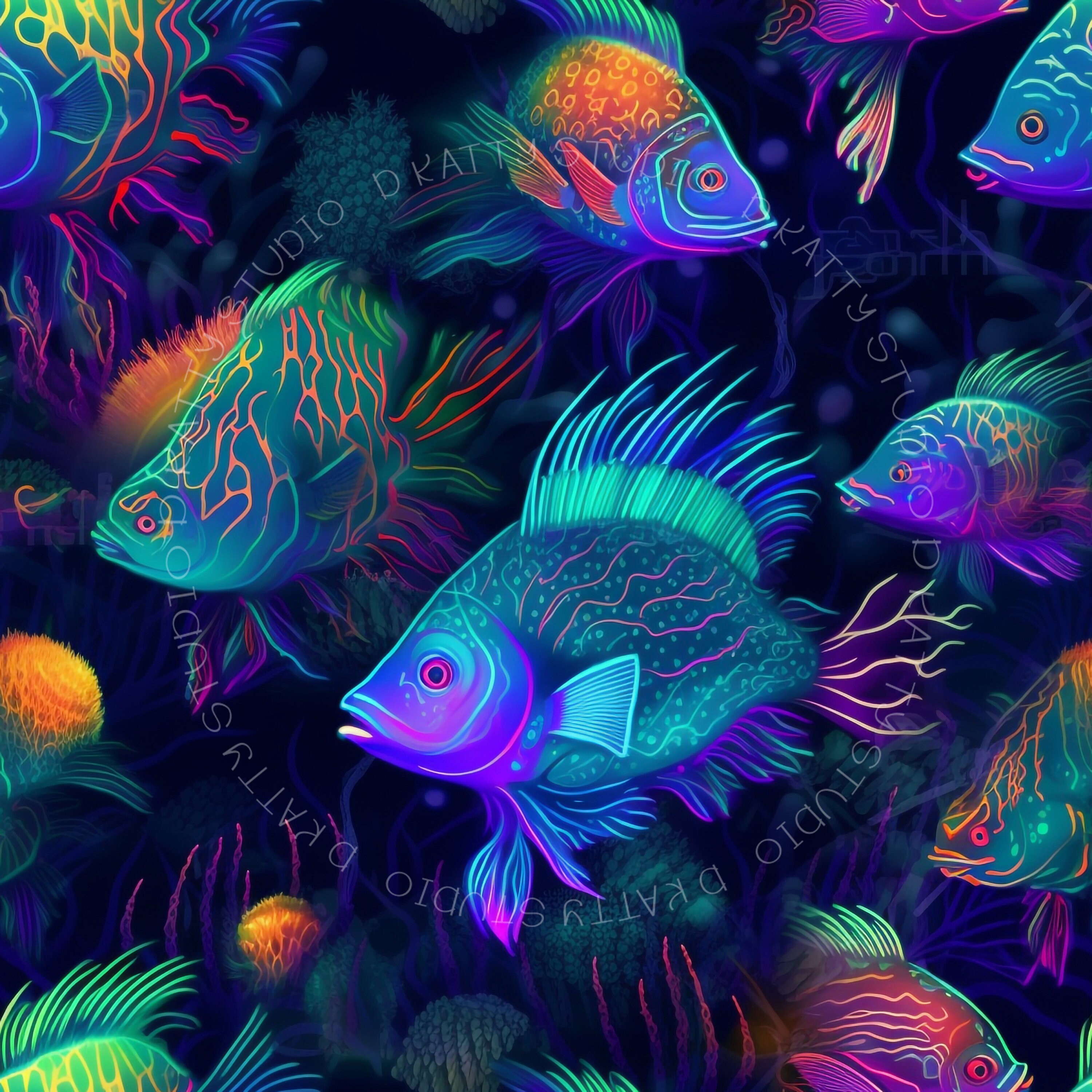 Under the Sea Digital Paper Fantasy Under World Background Paper Pack ...