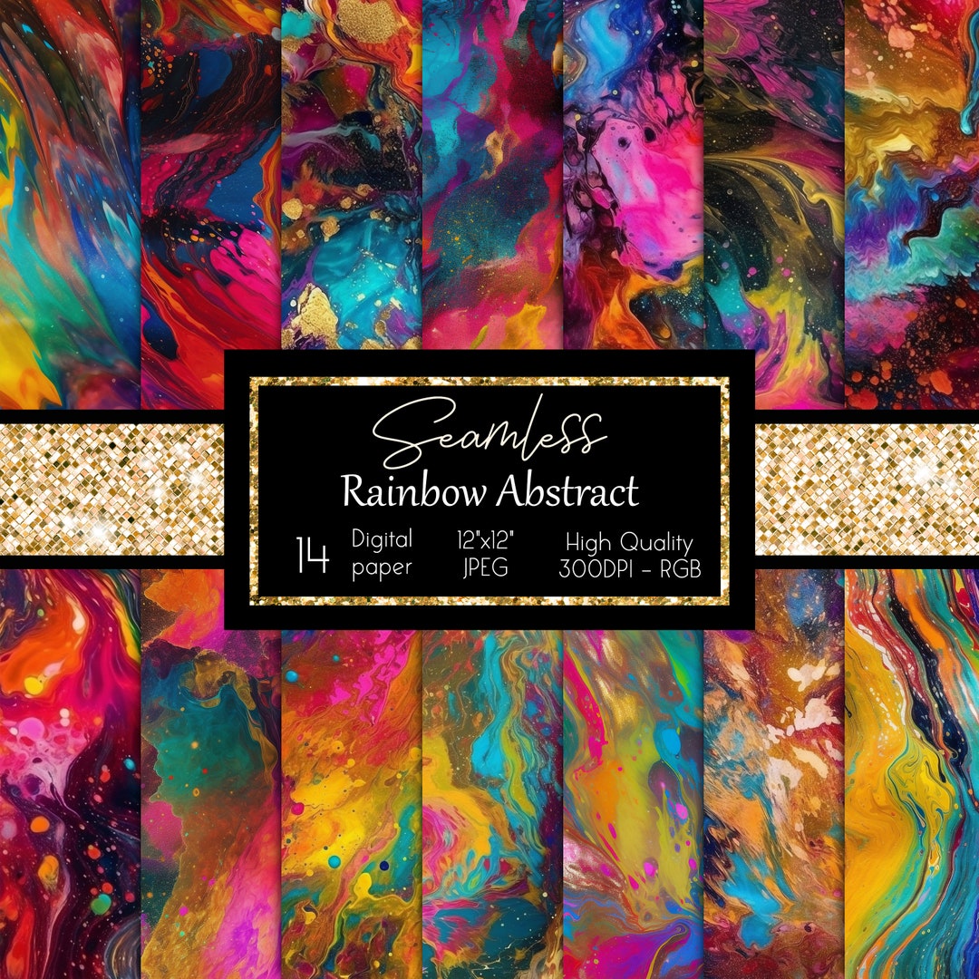 Abstract Digital Paper Rainbow Abstract Seamless Pattern Abstract ...