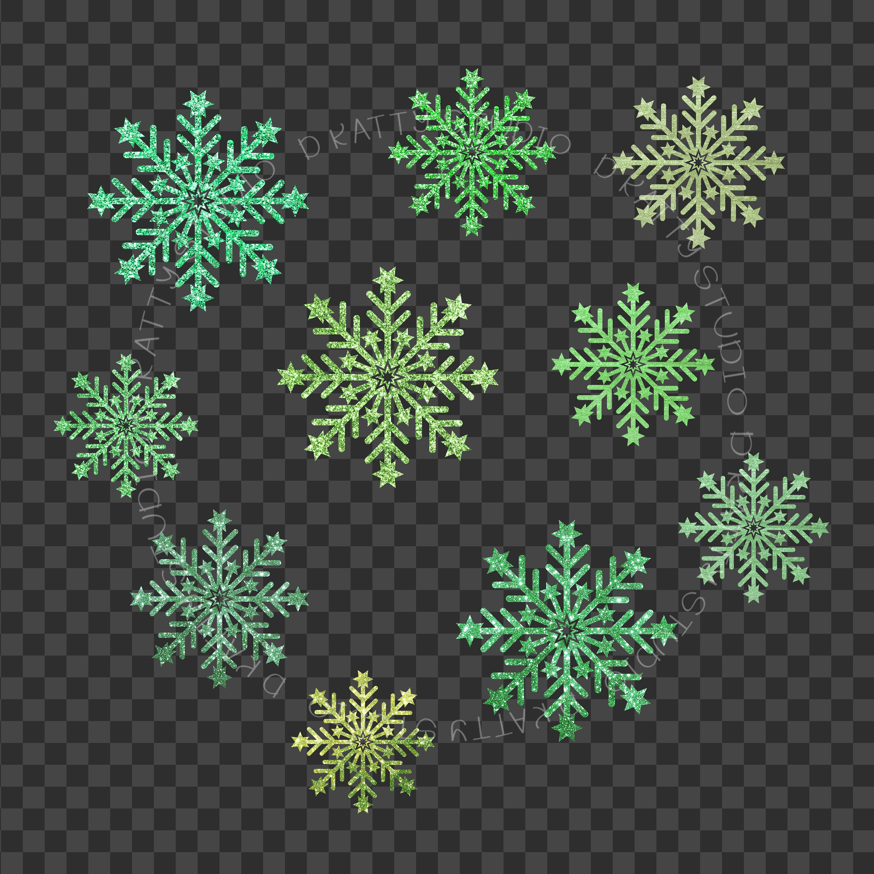 Snowflakes Clipart Bundle Christmas Winter Clipart PNG - Etsy