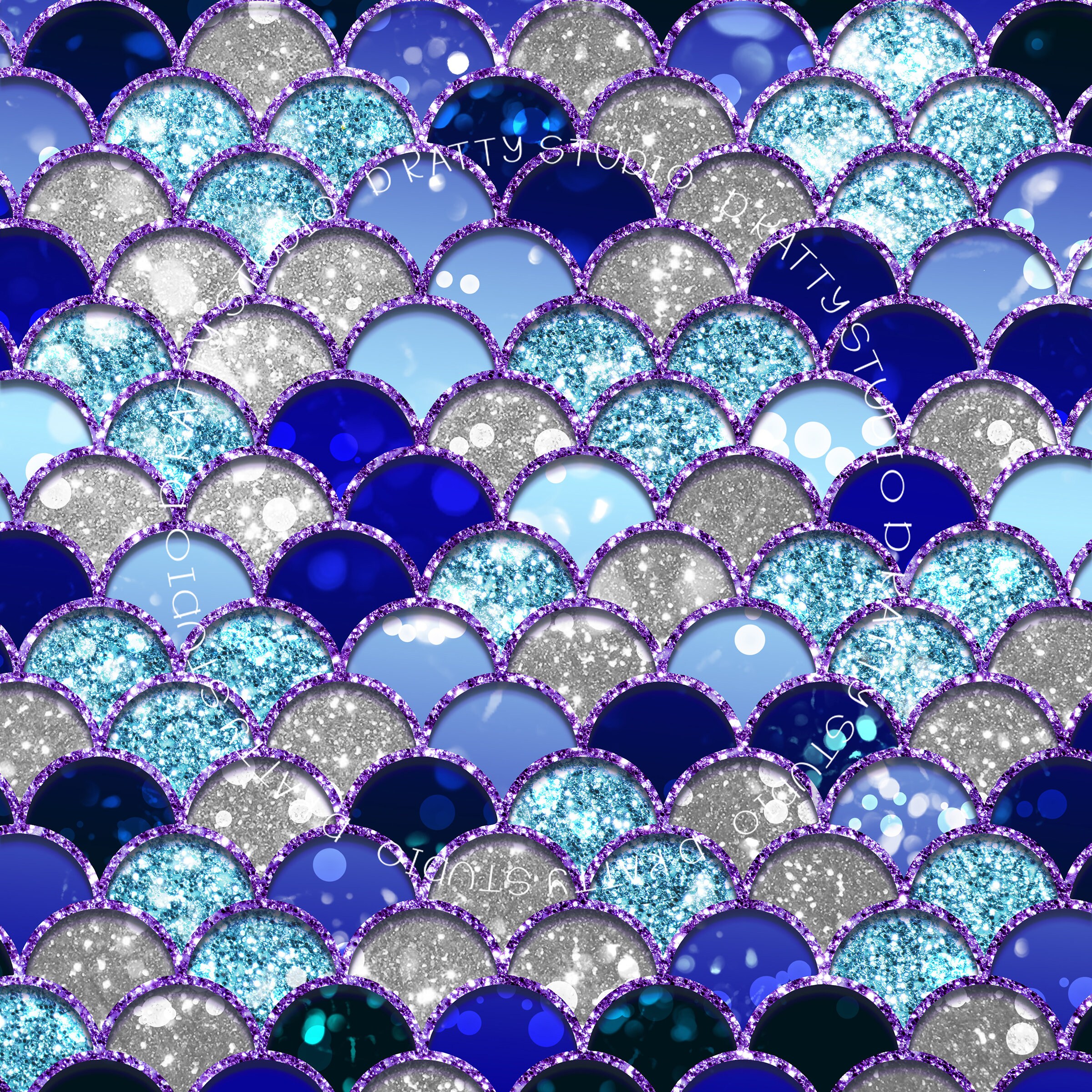 Bokeh Glitter Mermaid Scales Digital Paper, Fish Scale Textures ...