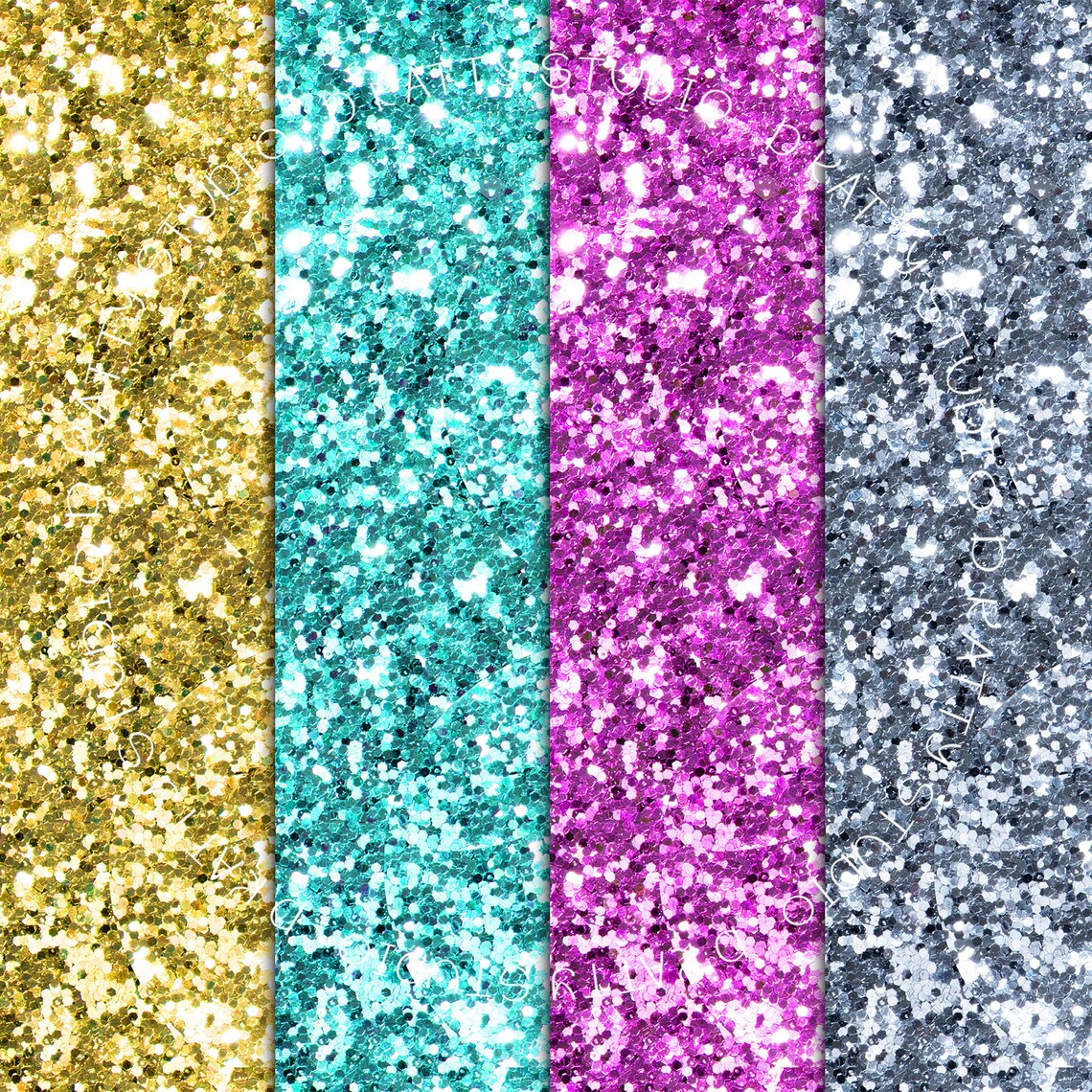 Glitter Digital Paper Pack Rainbow Realistic Sparkle Glittered - Etsy