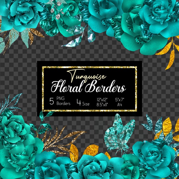 Turquoise Border - Etsy