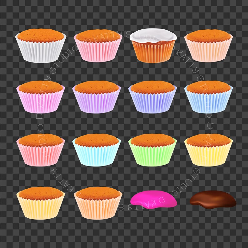 Cupcake Clipart Build Your Own Cupcakes Mix & Match Sweets - Etsy