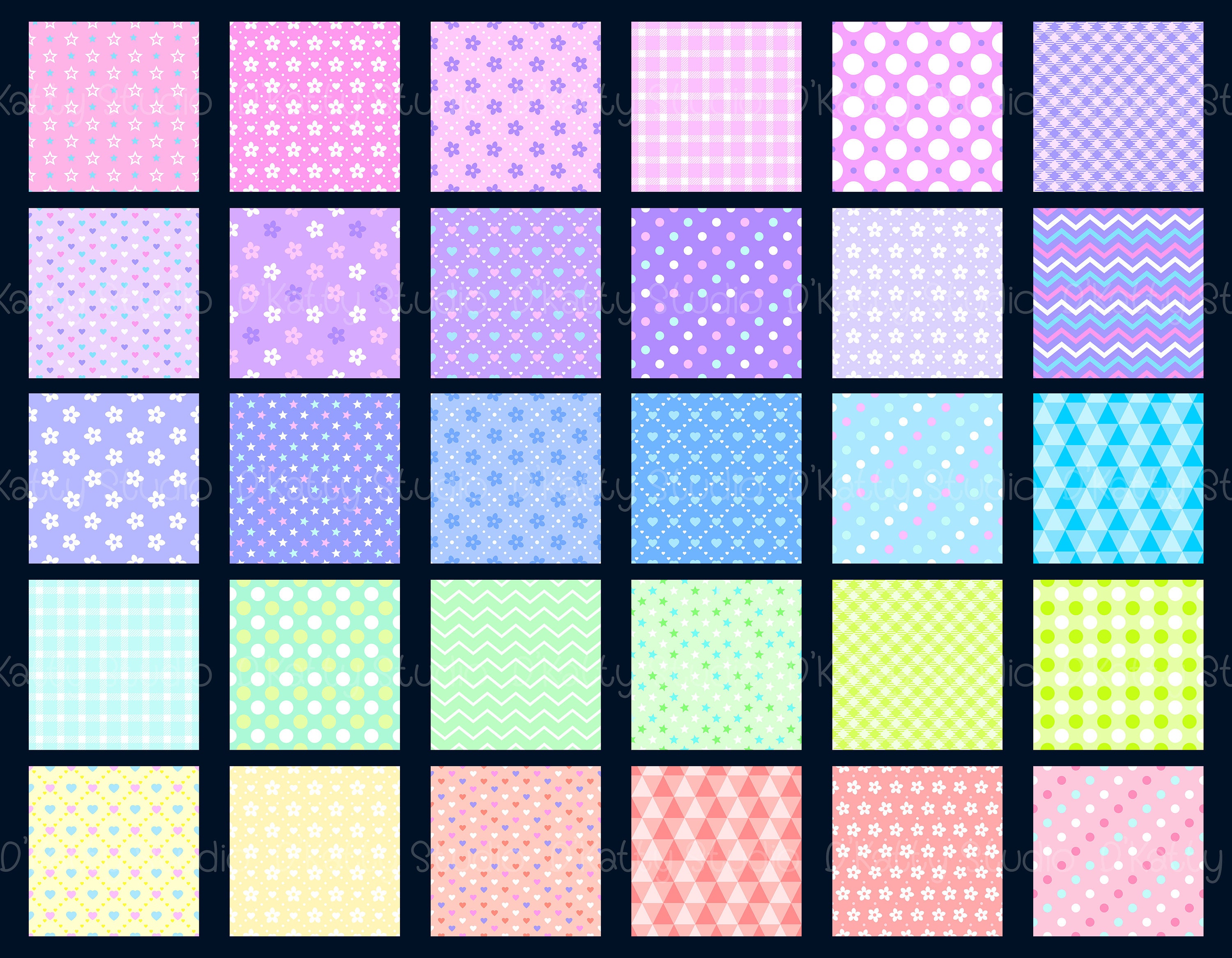 Pastel Colors Digital Paper Pack 30 Cute Pastels for Baby - Etsy