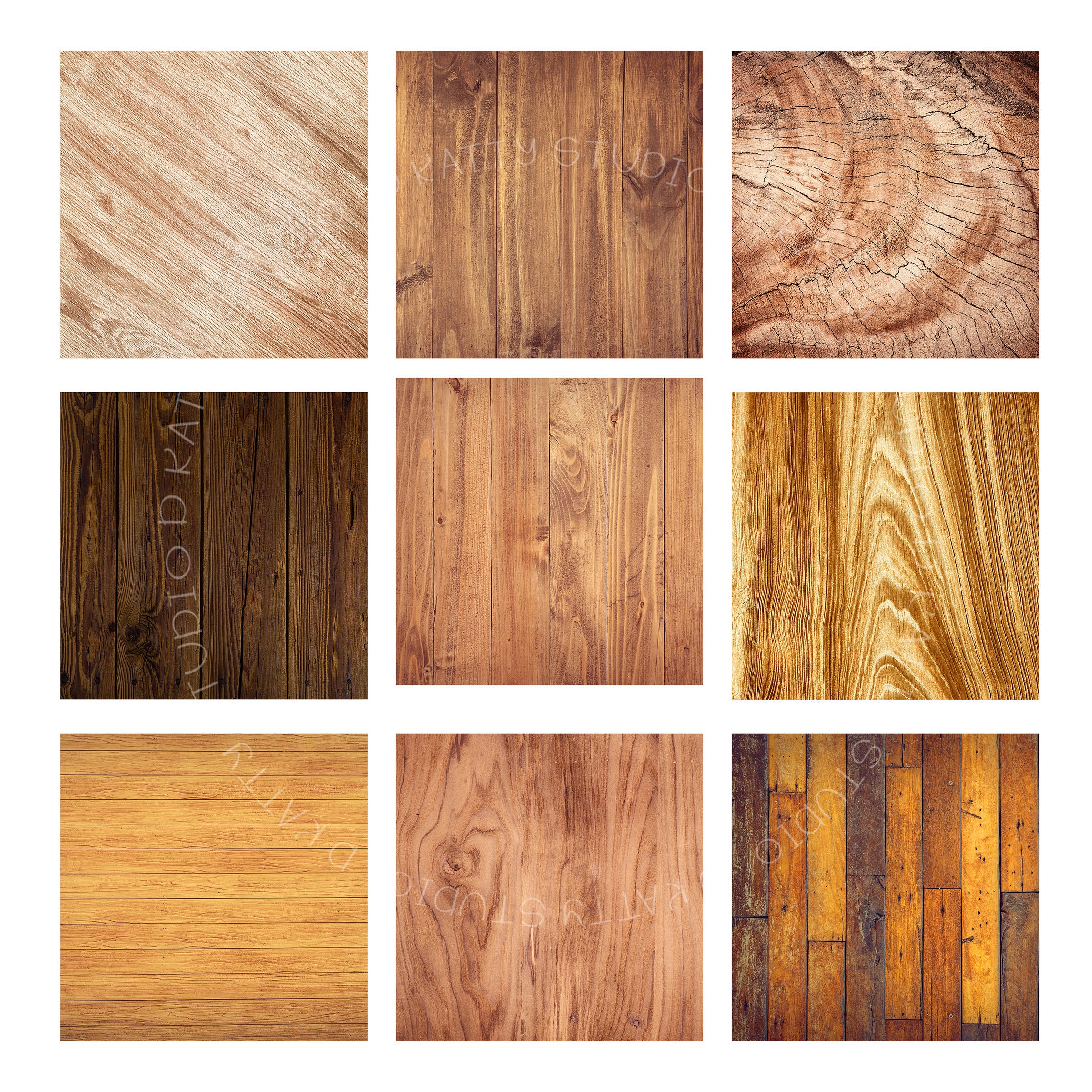 Wood Textures Digital Paper, Light and Dark Natural Wood Digital ...