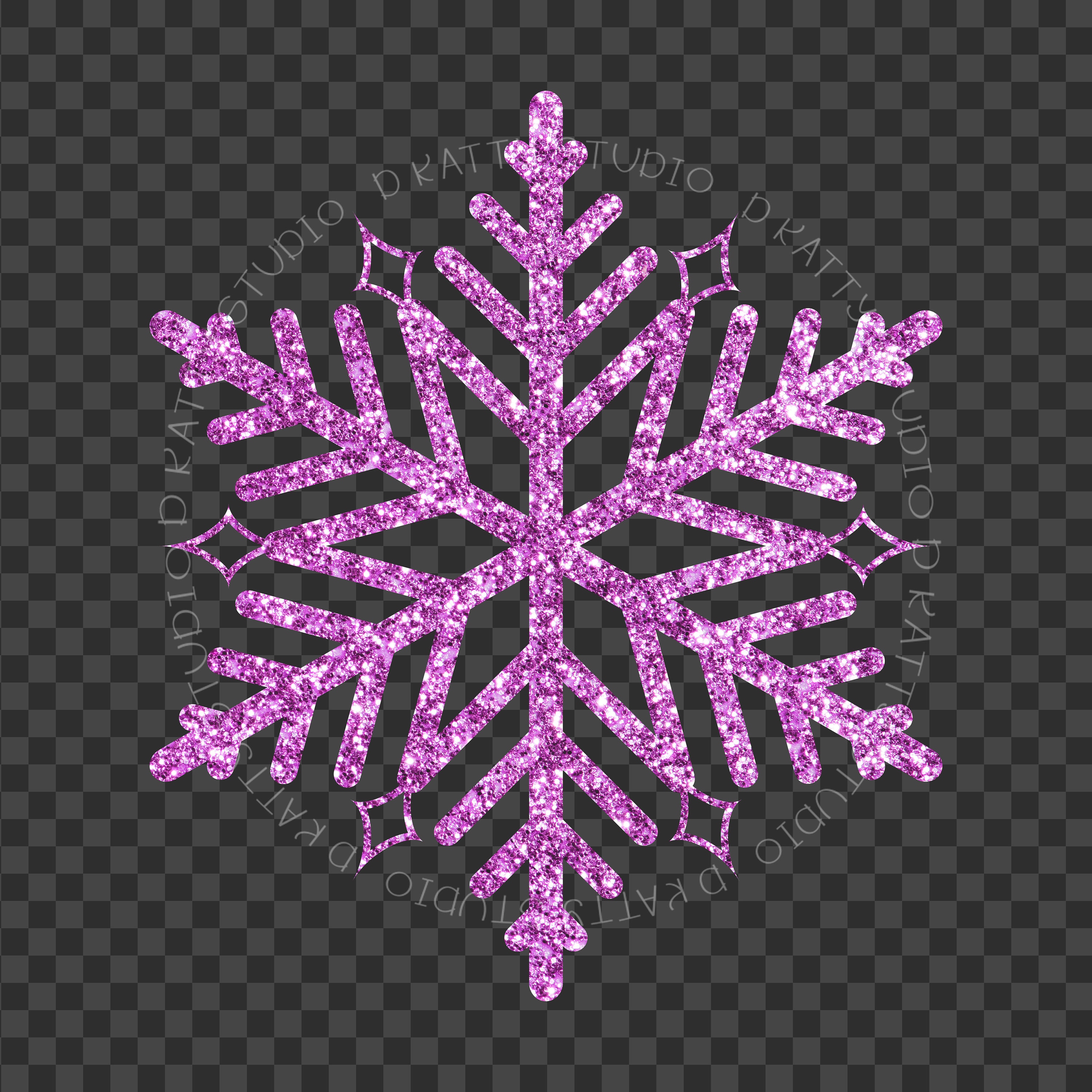Pink Glitter Snowflakes Clipart Christmas Winter Clipart - Etsy