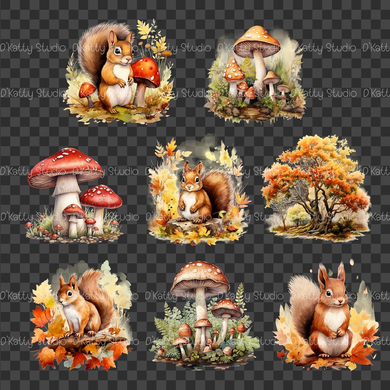 Watercolor Autumn Fall Clipart Transparent Background Fall Leaves ...