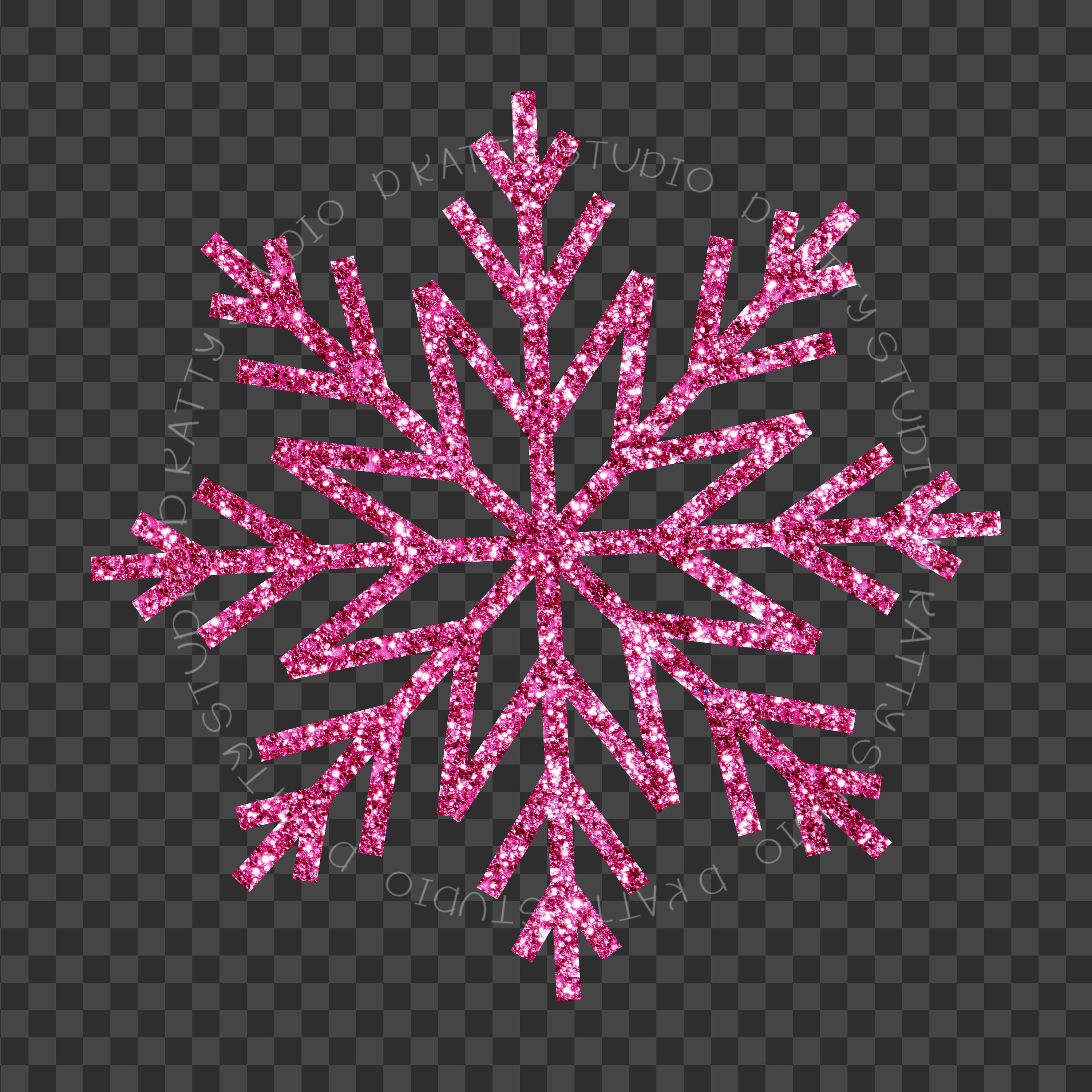 Pink Glitter Snowflakes Clipart Christmas Winter Clipart - Etsy