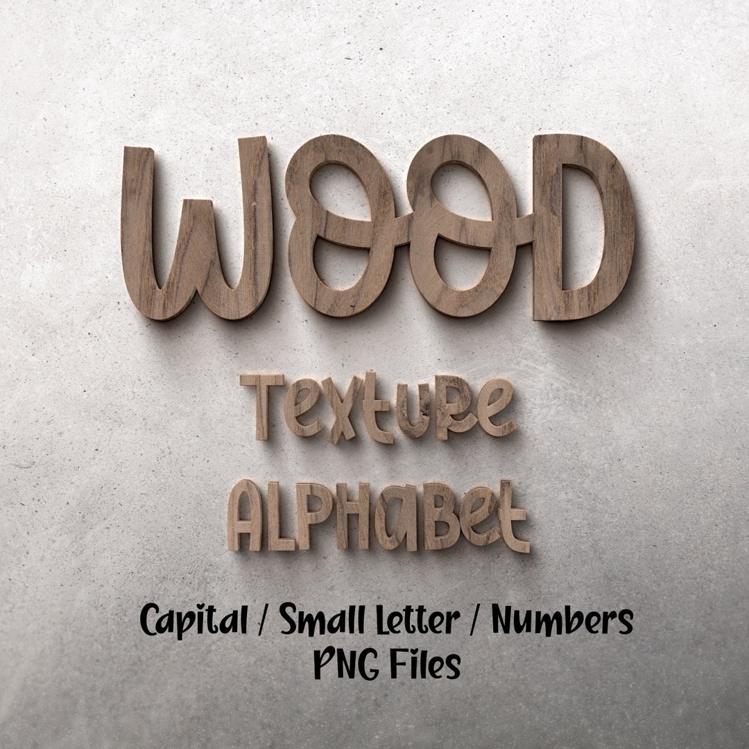 Woods Alphabet Clipart Transparent Background Digital Wooden Numbers ...