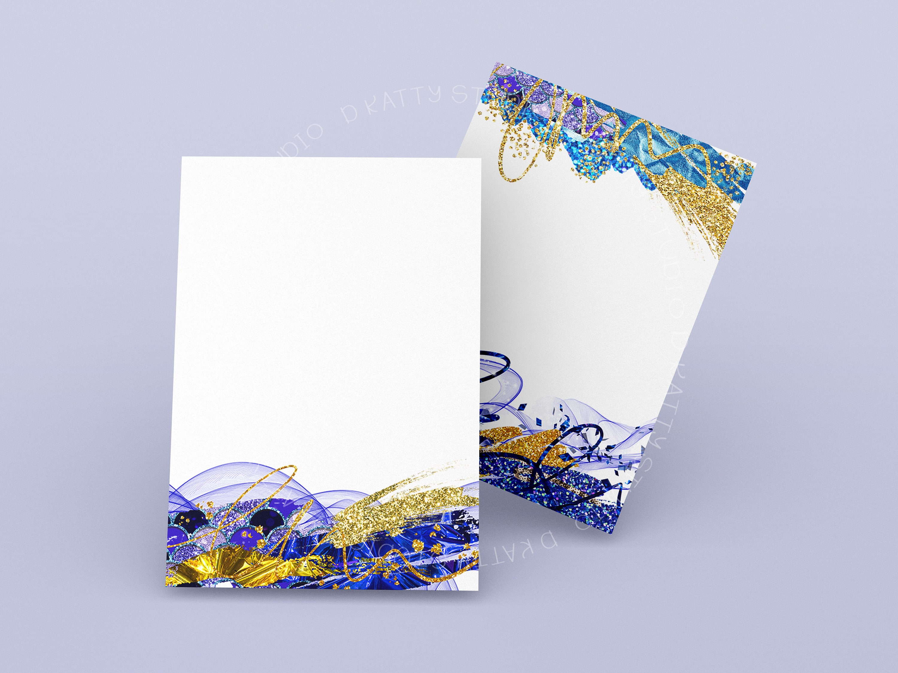 Blue and Gold Abstract Border Clipart - Glitter Border Overlay - Clip ...