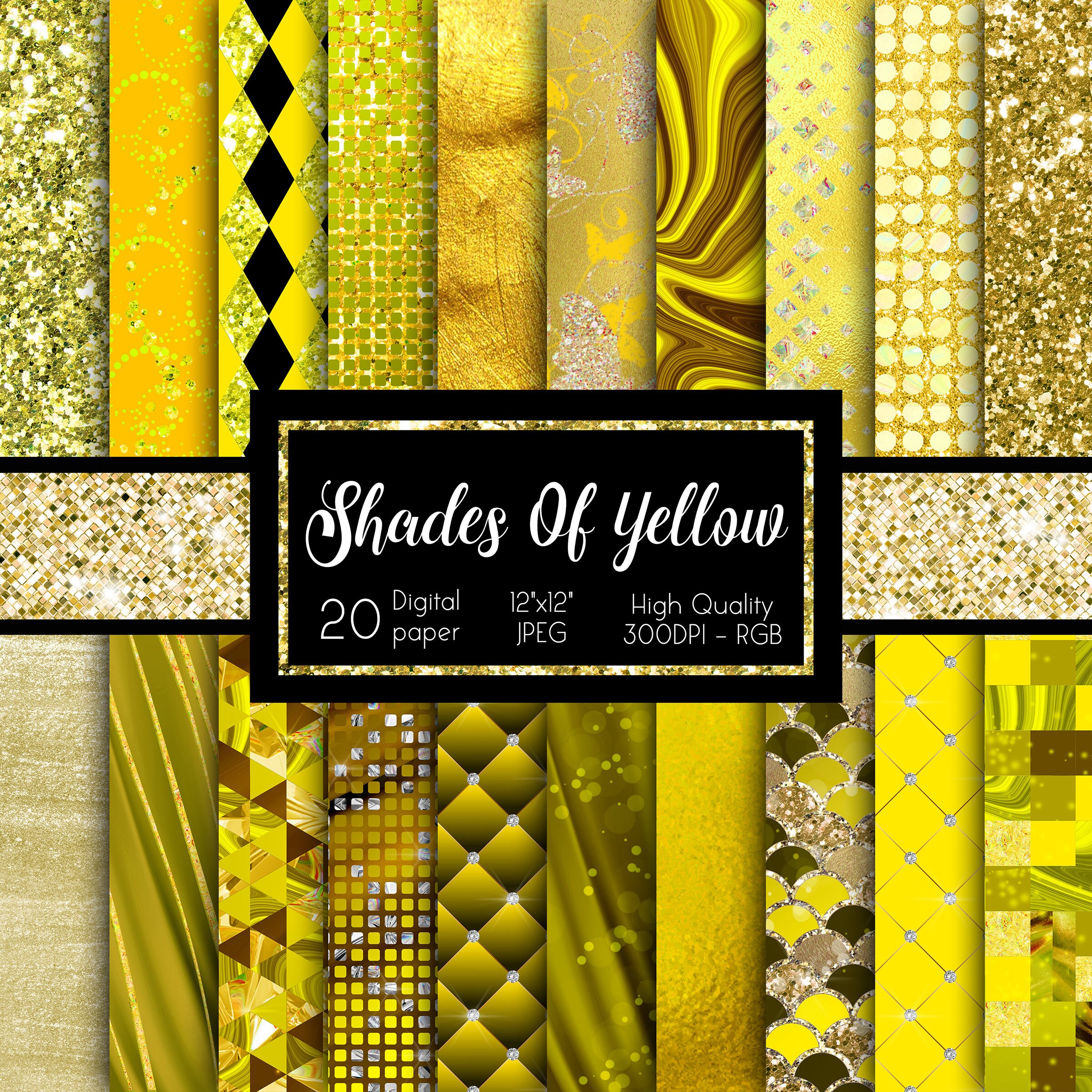 Shades of Yellow Luxury Digital Paper Abstract Texture - Etsy