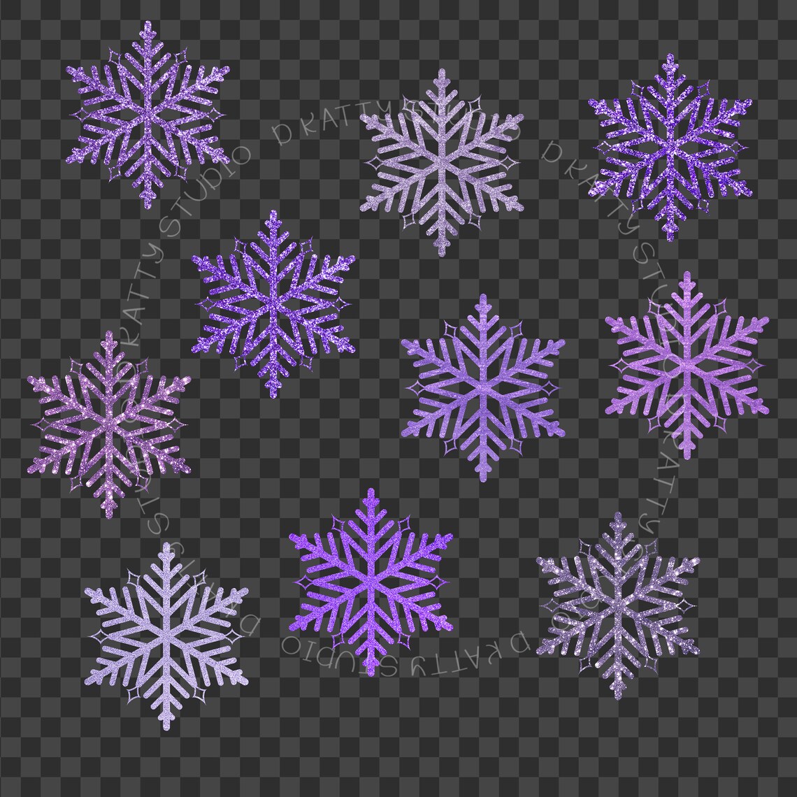 Snowflakes Clipart Bundle Christmas Winter Clipart PNG - Etsy