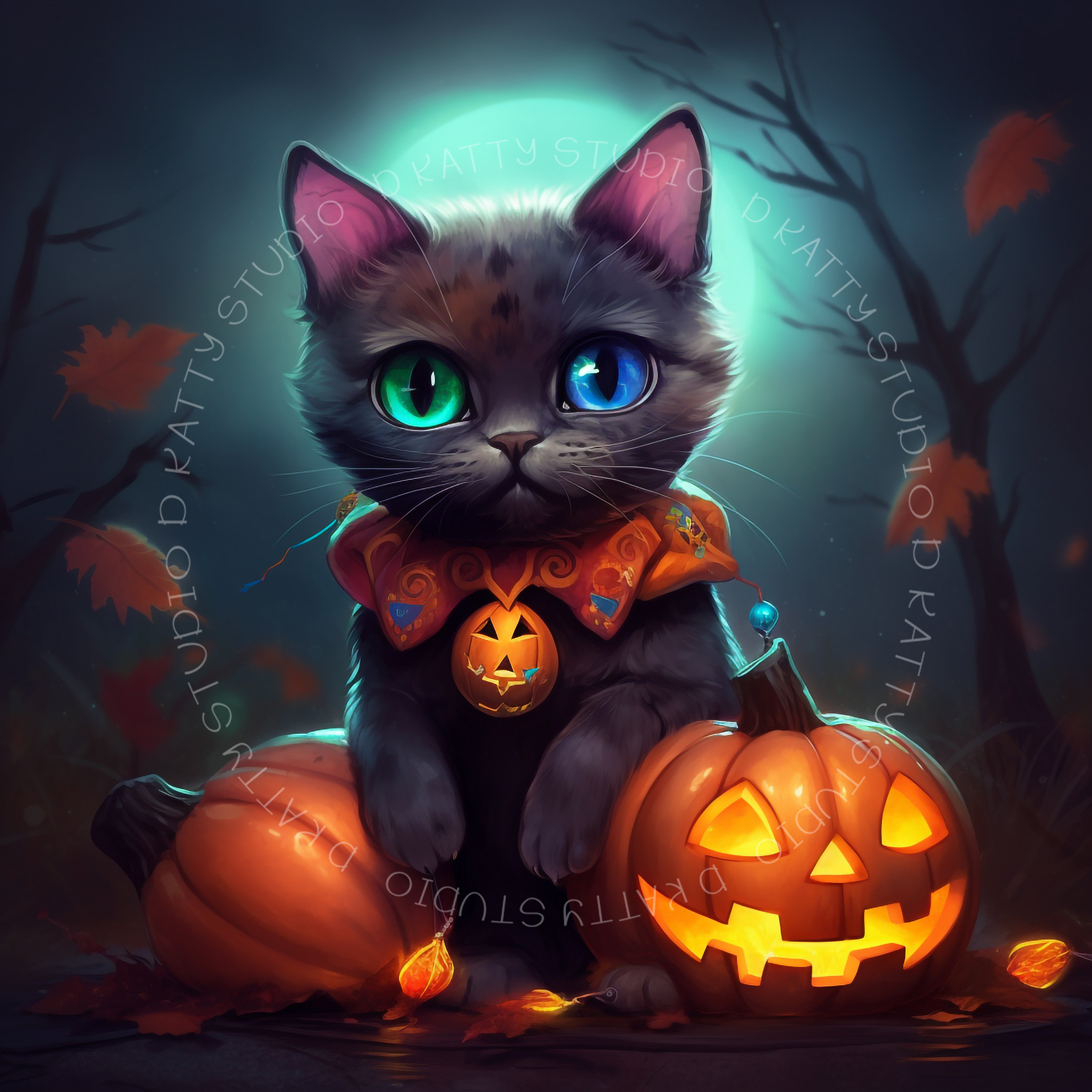 Halloween Cute Cat Wallpaper