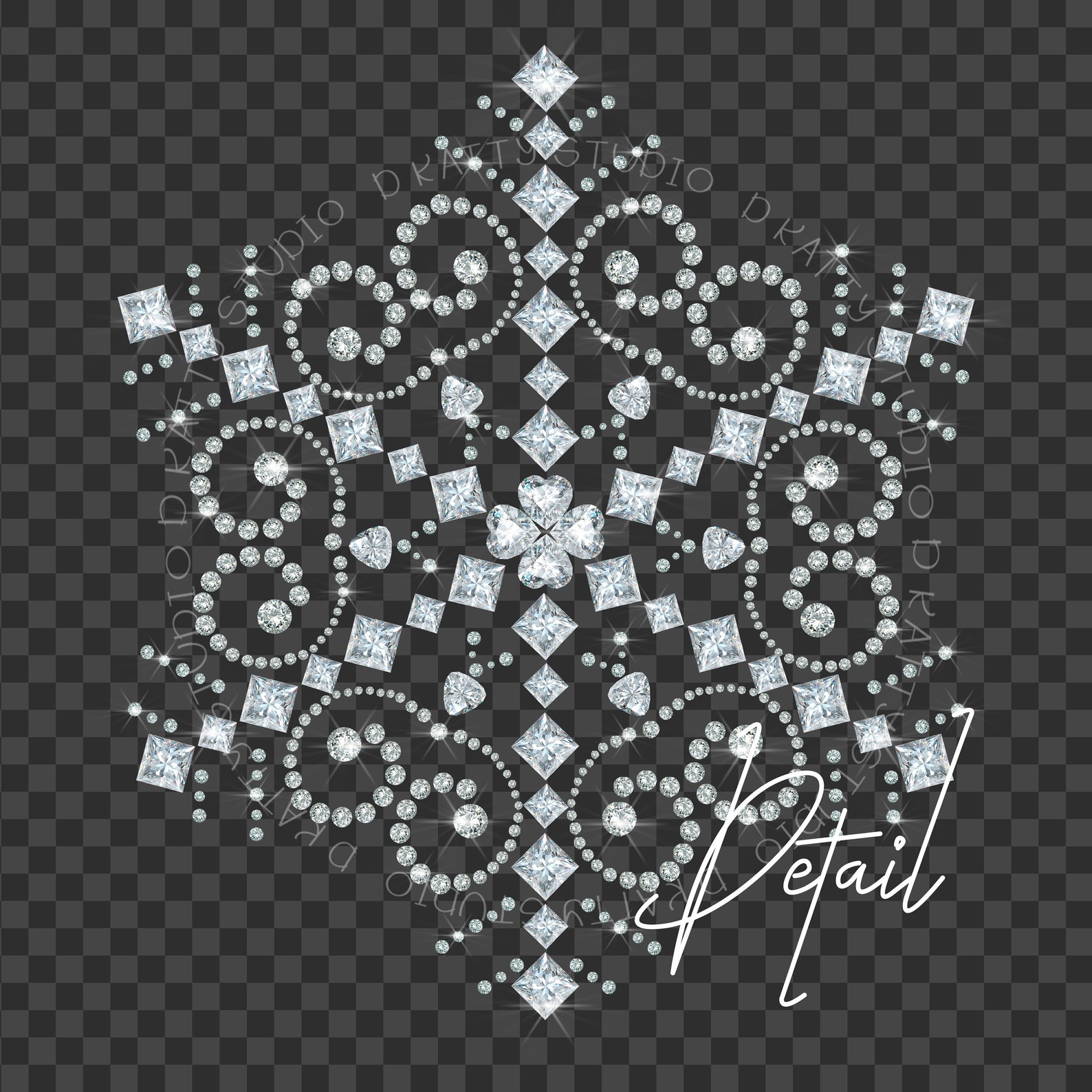 Snowflake Clipart Christmas Overlays Glitter Snowflake Diamond ...