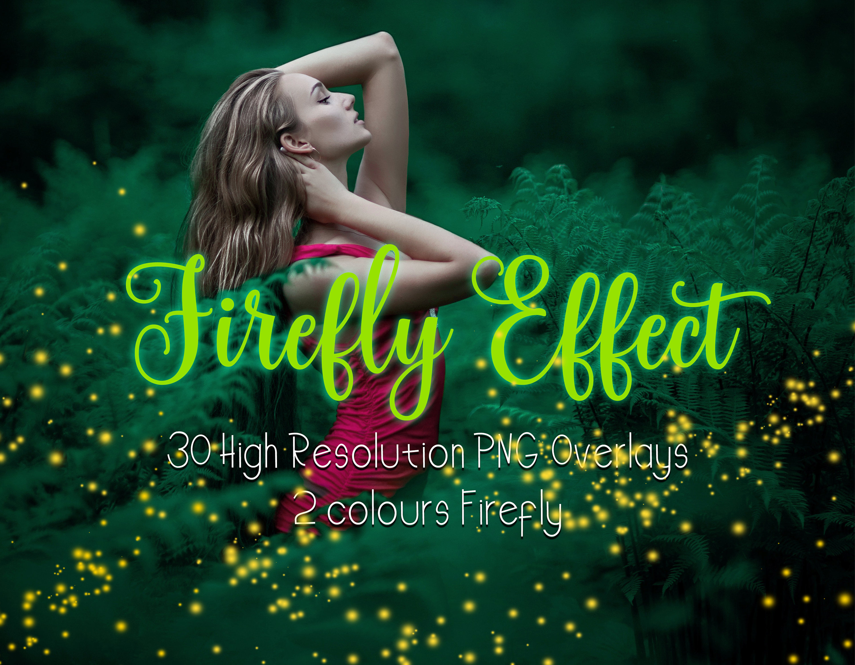 30 Firefly Overlays Yellow & Green Firefly Effect Photoshop - Etsy