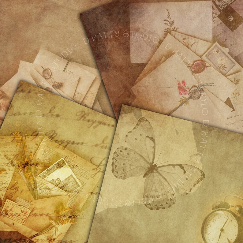 Antique Vintage Digital Paper for Scrapbook Ephemera - Etsy