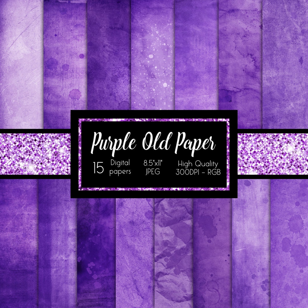Purple Violet Old Digital Paper, Vintage Scrapbook Paper, Plan ...