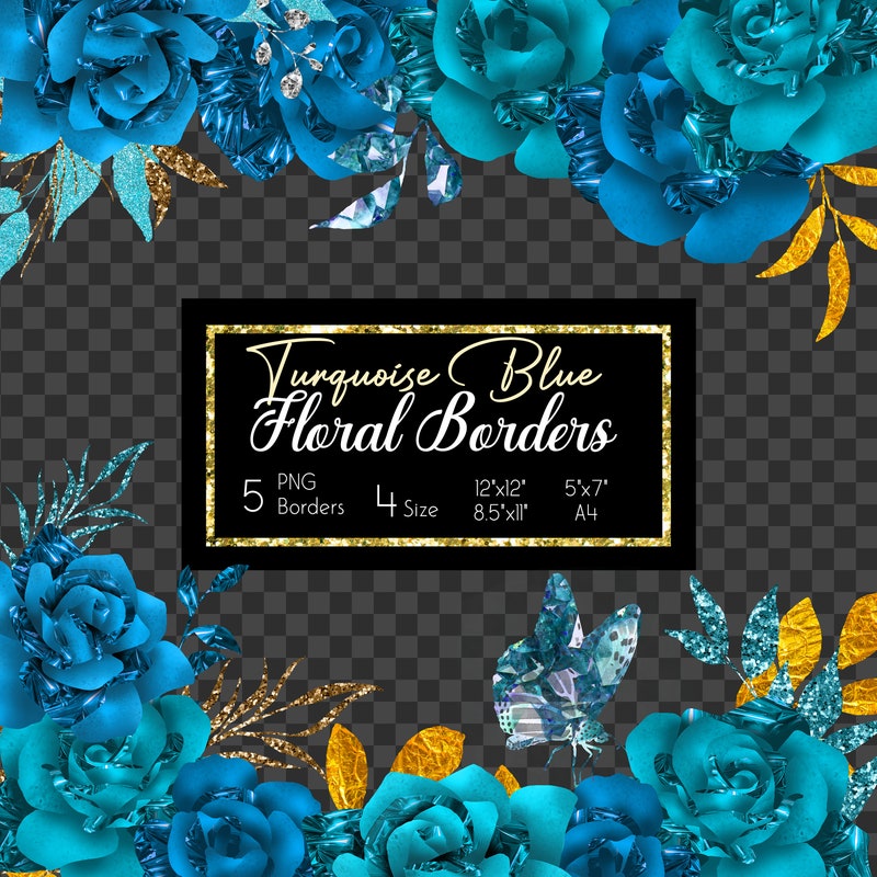Turquoise Border - Etsy
