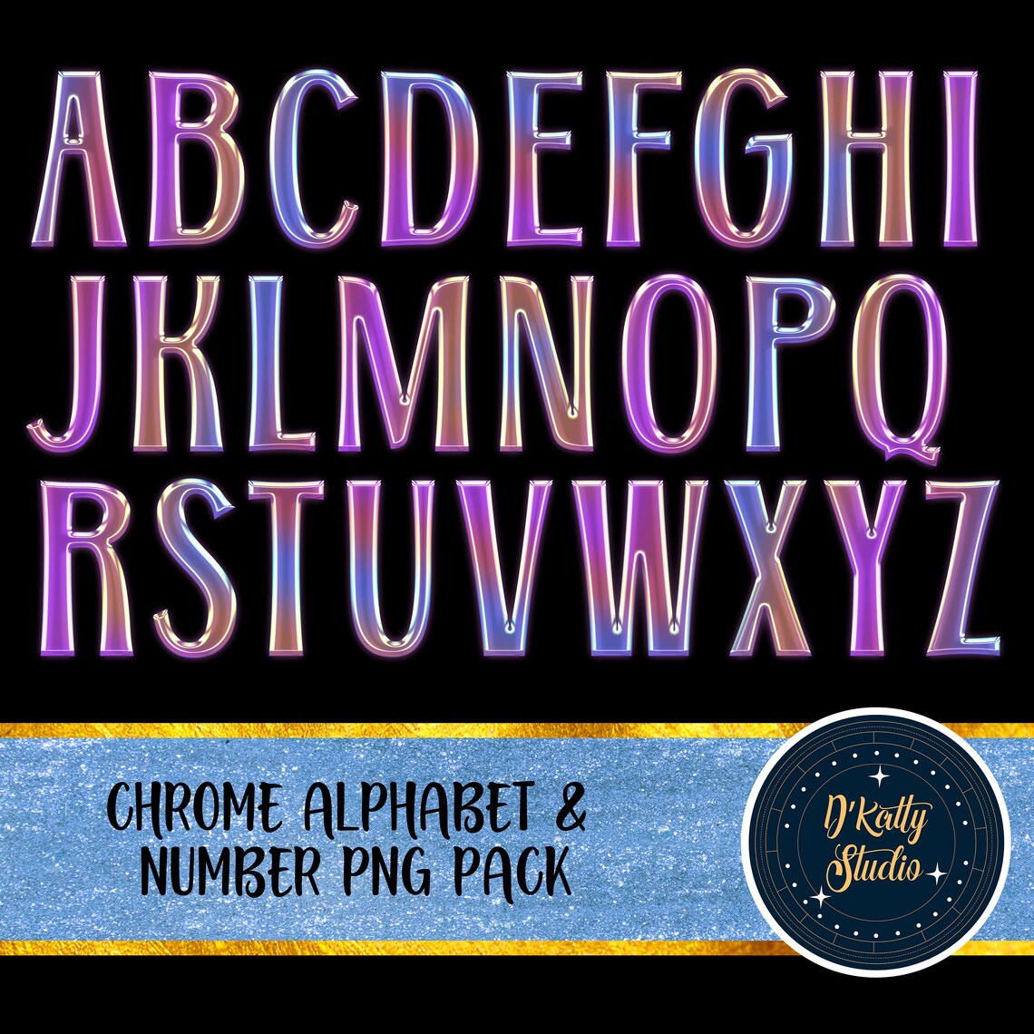 Holographic Alphabet Clipart PNG Format Letters A to Z Alphabet Clip ...