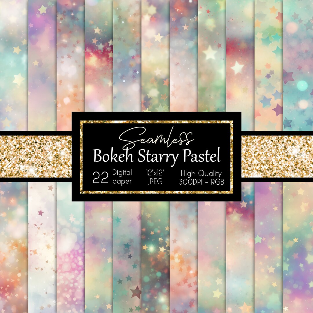 Bokeh Starry Pastel Digital Papers Starlight Bokeh Backgrounds Starry ...