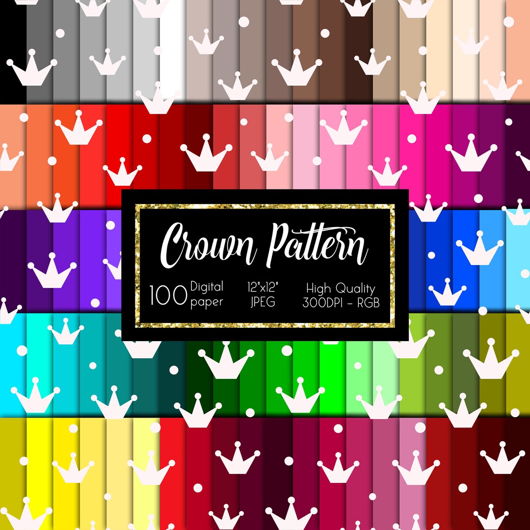 Crown Digital Papers, Little Princess or Prince Seamless Scrapbook ...