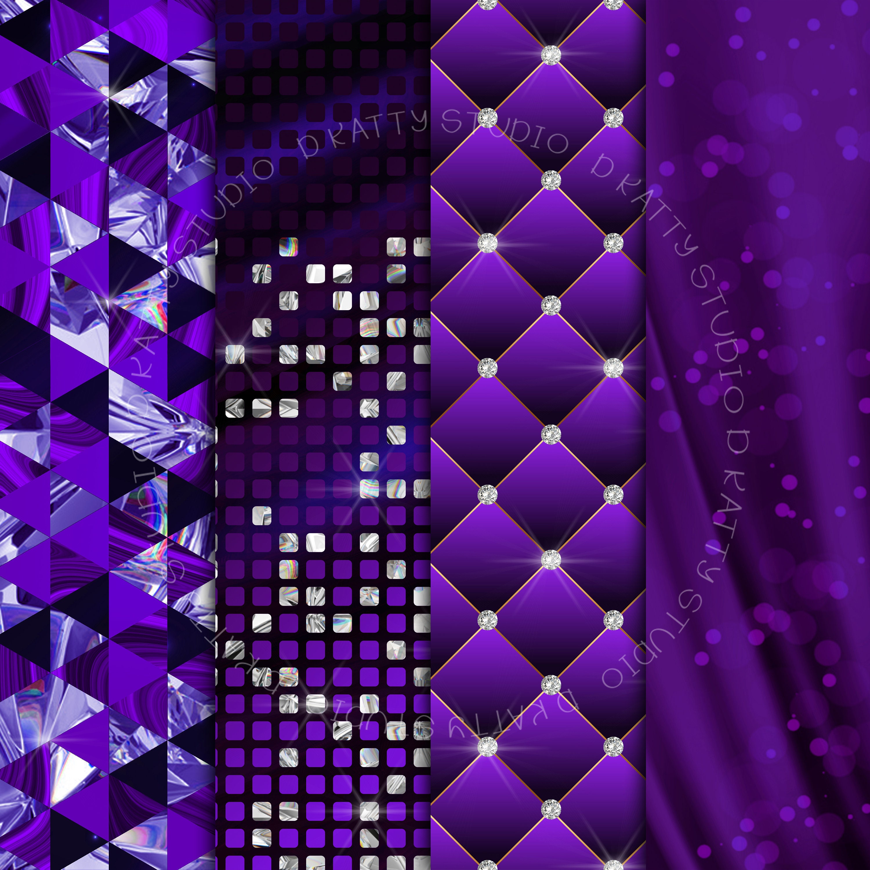 Shades of Purple Luxury Digital Paper, Abstract Texture Scrapbook Paper ...