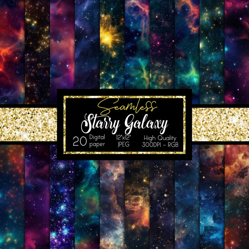 Galaxy Digital Paper Stardust Background Printable Universe Cosmic ...