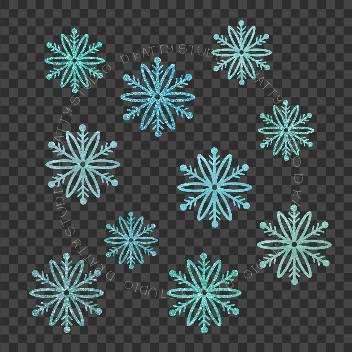 Snowflakes Clipart Bundle Christmas Winter Clipart PNG - Etsy