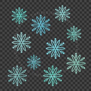 Snowflakes Clipart Bundle, Christmas, Winter Clipart PNG, Glittery ...