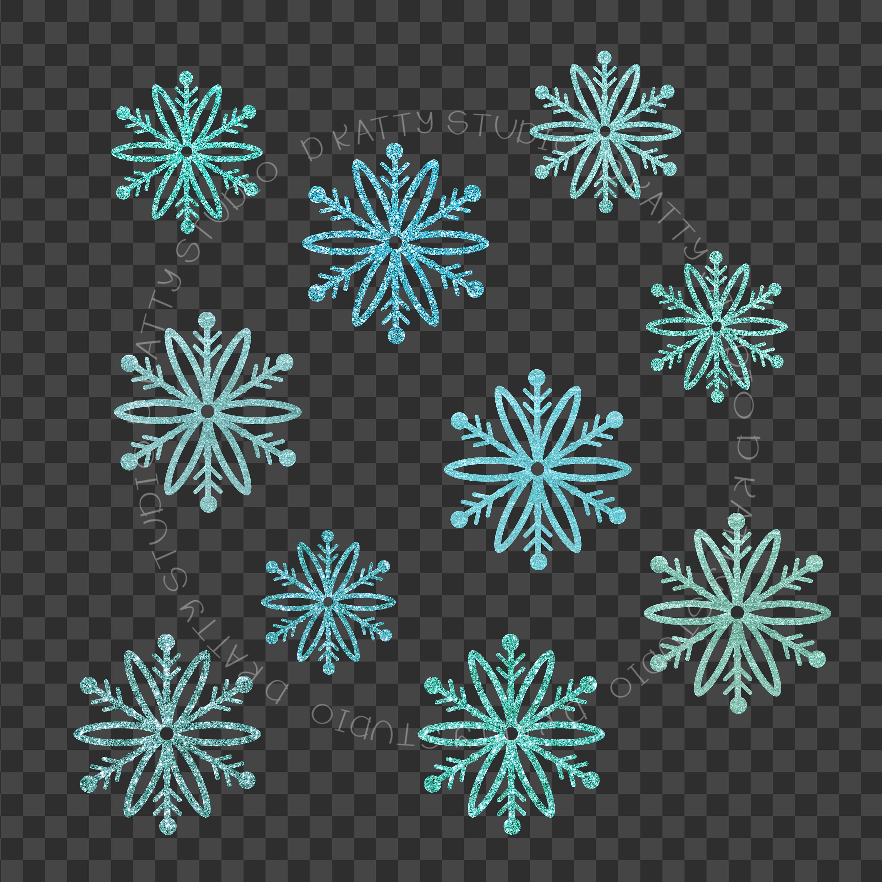 Snowflakes Clipart Bundle Christmas Winter Clipart PNG - Etsy
