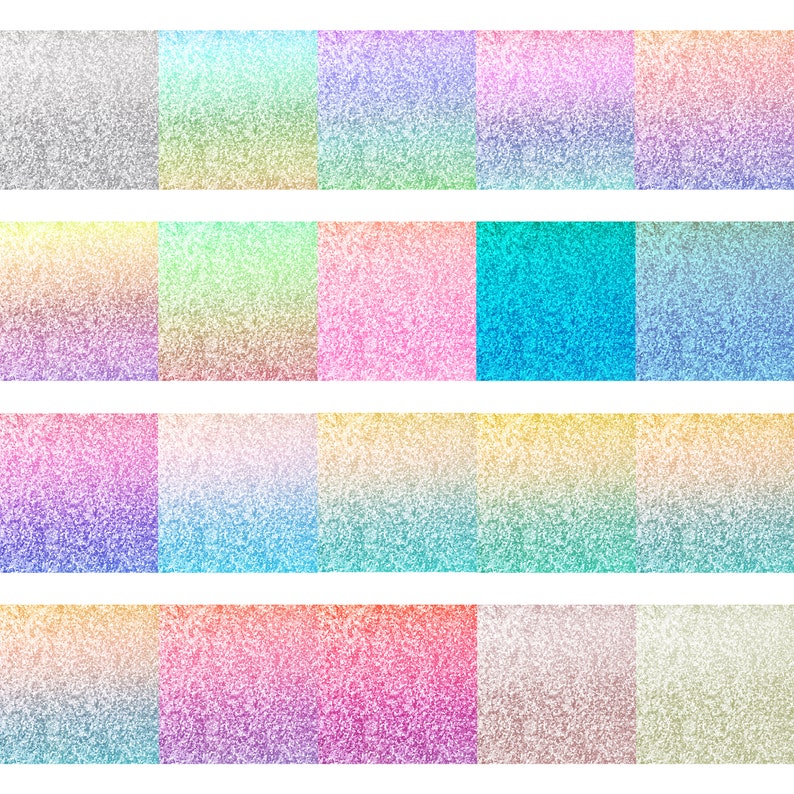 80 Pastel Glitter Digital Paper Glittery Scrapbook Paper Pack Ombre ...