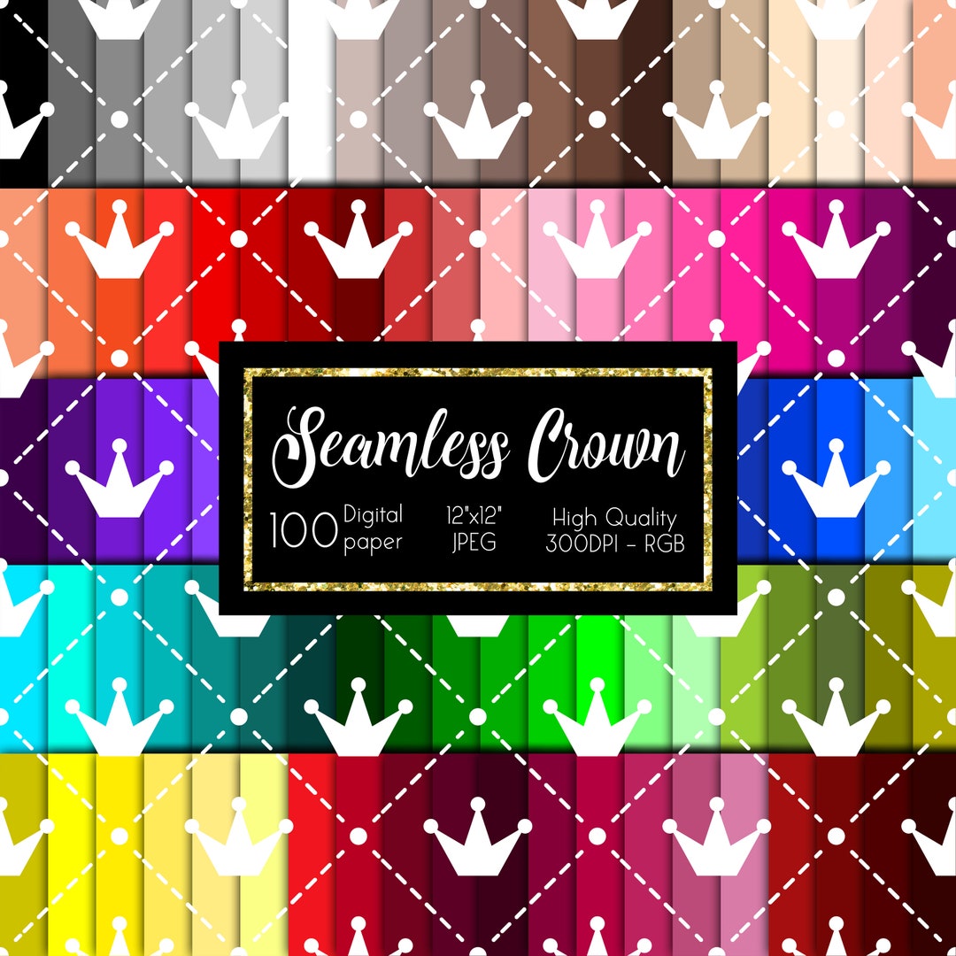 Seamless Crown Digital Papers, Little Princess Little Prince Scrapbook ...