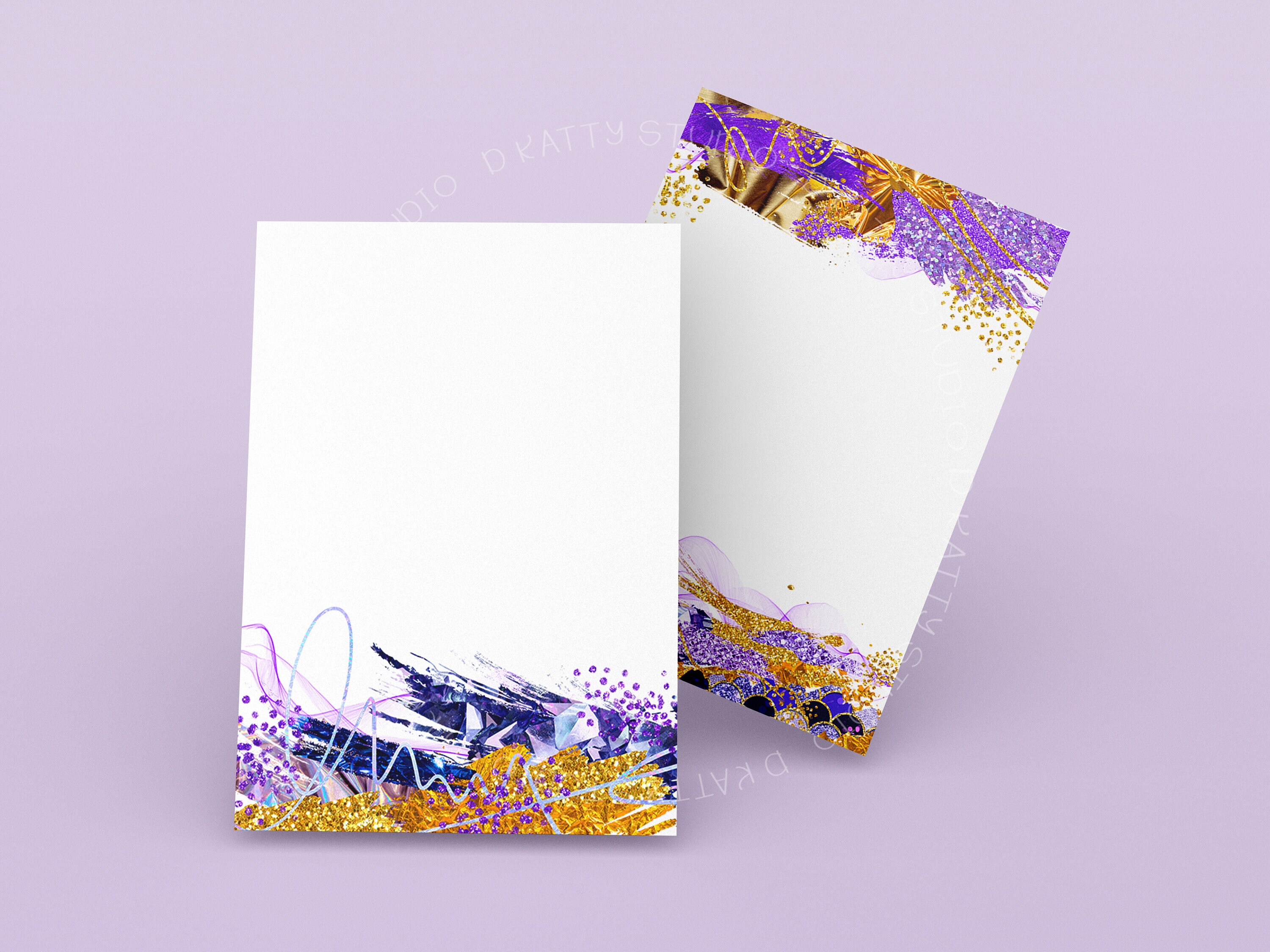 Purple and Gold Abstract Border Clipart - Glitter Border - Clip Art ...
