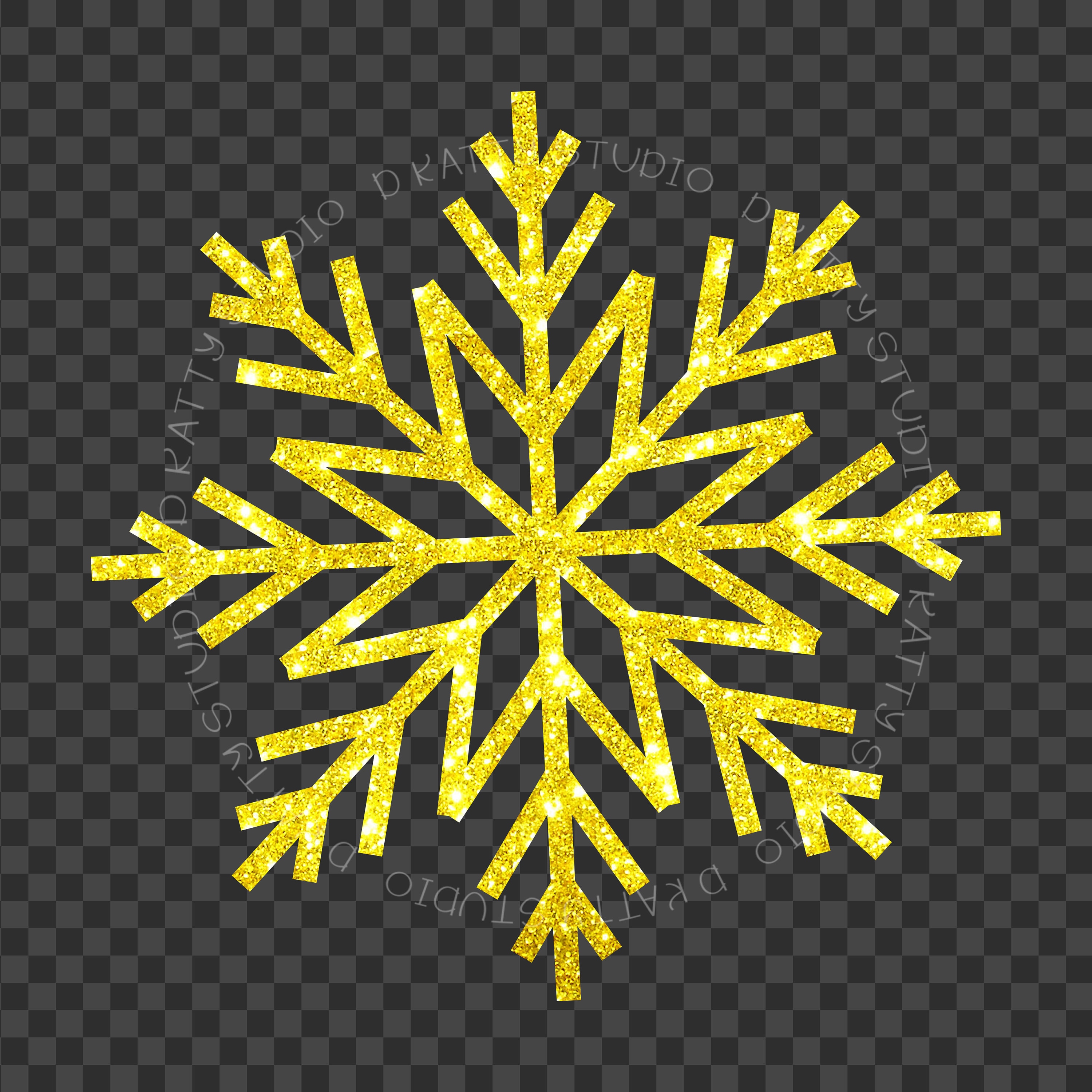 Gold Glitter Snowflake Clipart Christmas Winter Clip Art PNG - Etsy