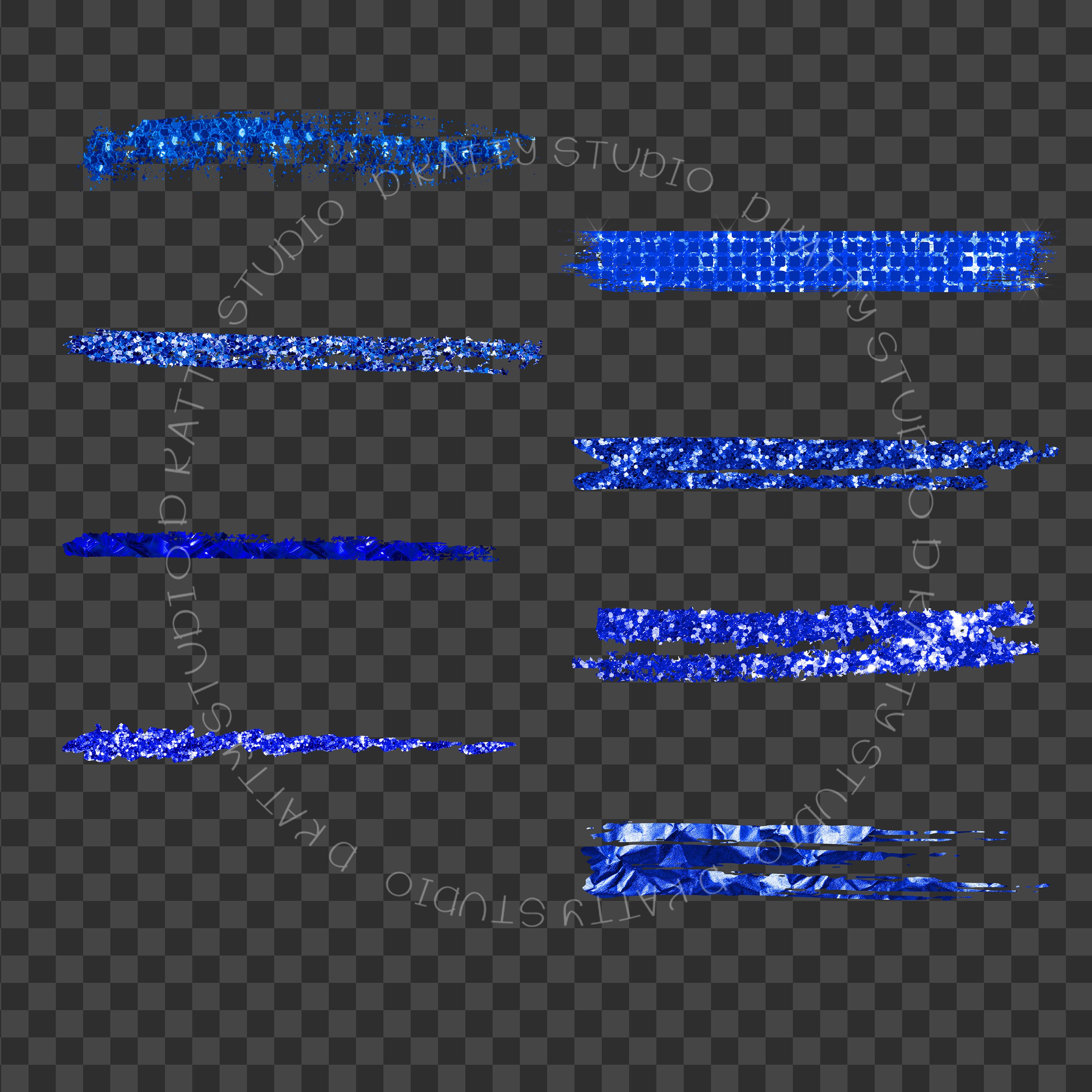 Royal Blue Glitter Brush Strokes Clipart With Foil and Glam Texture ...