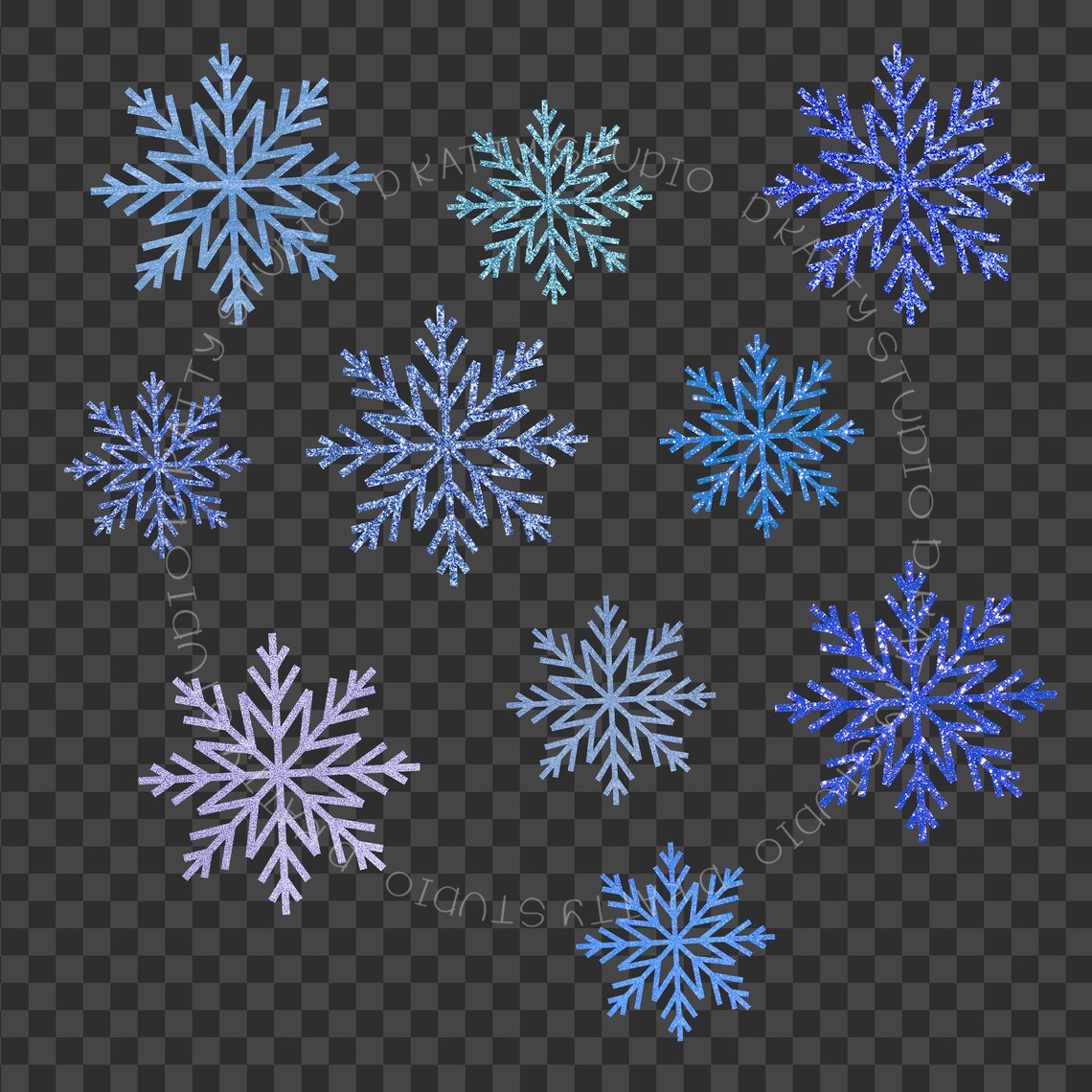 Snowflakes Clipart Bundle Christmas Winter Clipart PNG - Etsy