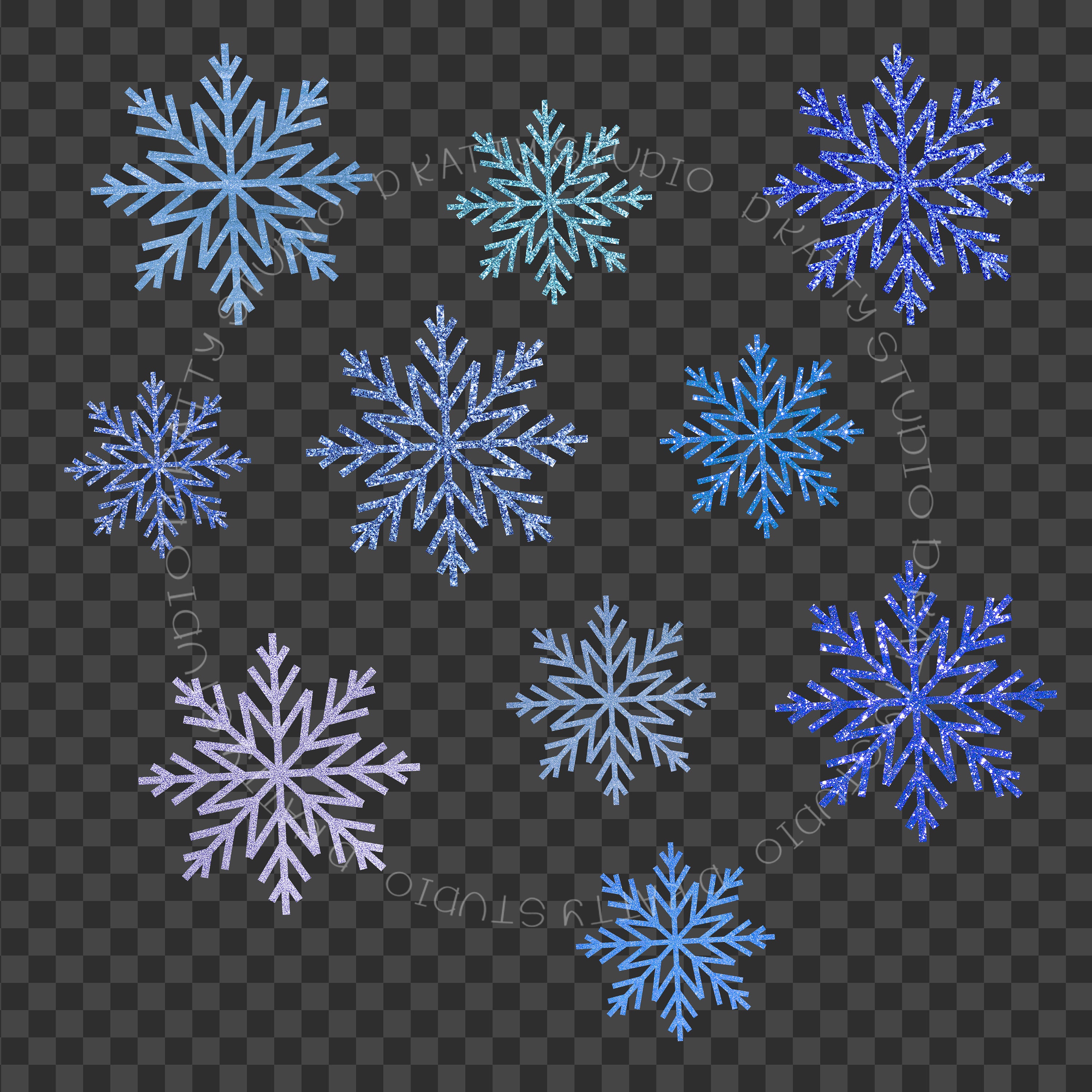 Snowflakes Clipart Bundle Christmas Winter Clipart PNG - Etsy