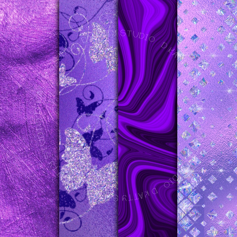 Shades of Purple Luxury Digital Paper, Abstract Texture Scrapbook Paper ...