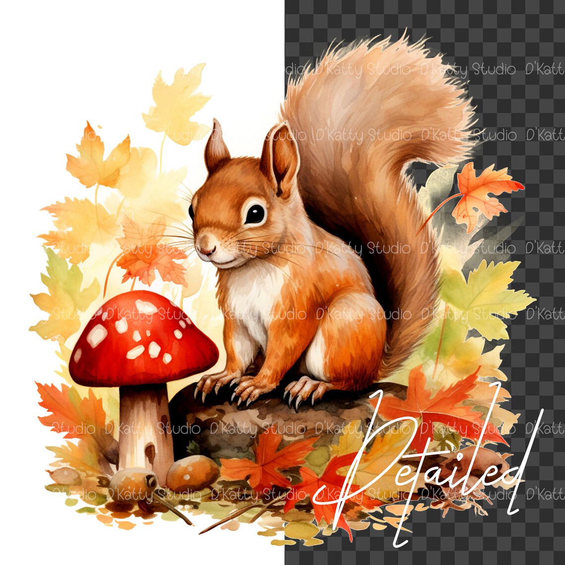 Watercolor Autumn Fall Clipart Transparent Background Fall Leaves ...
