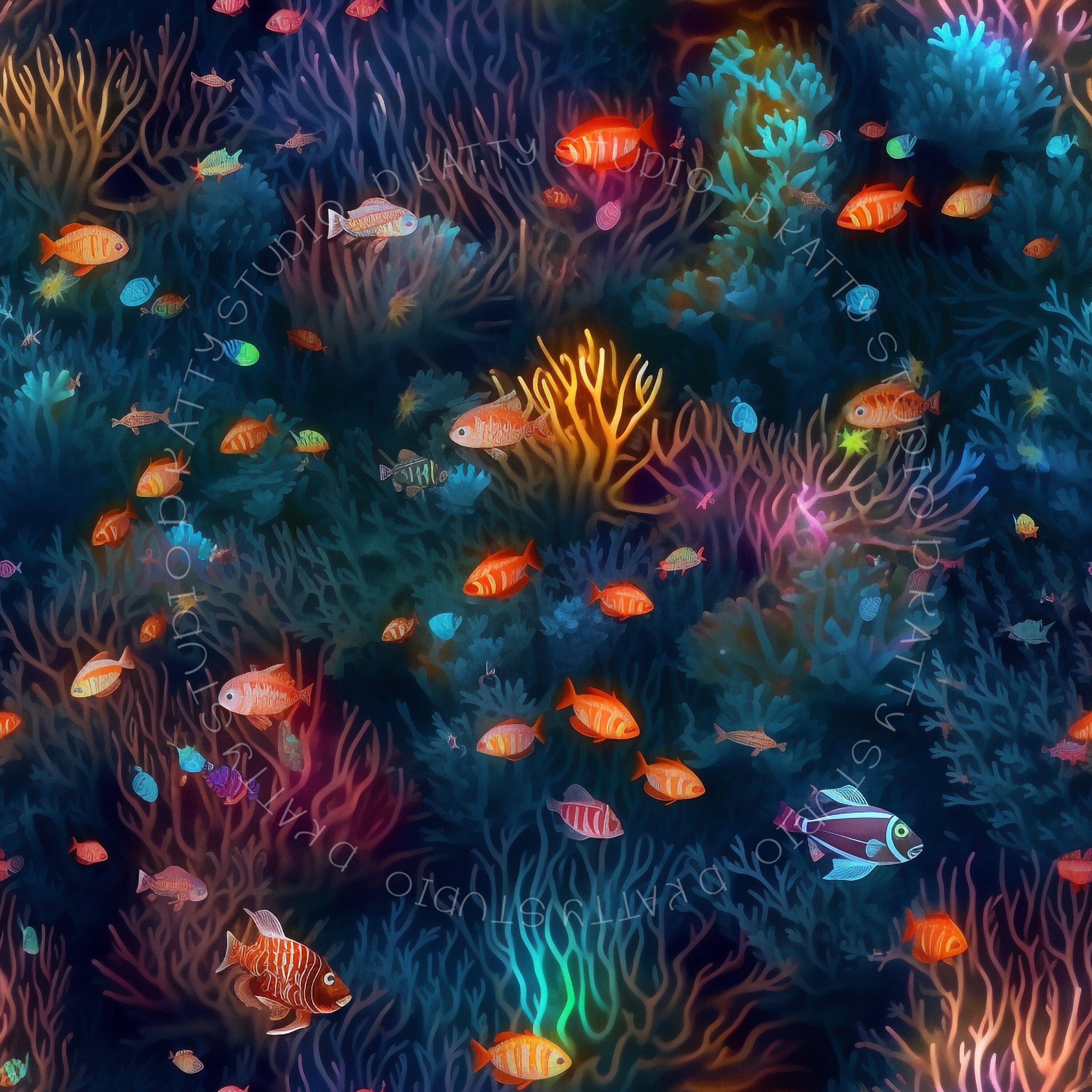 Under the Sea Digital Paper Fantasy Under World Background Paper Pack ...