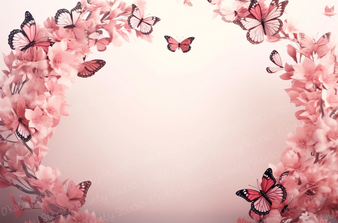 Butterflies Arch Set Model Backdrop Photography Baby Digital Backdrop ...