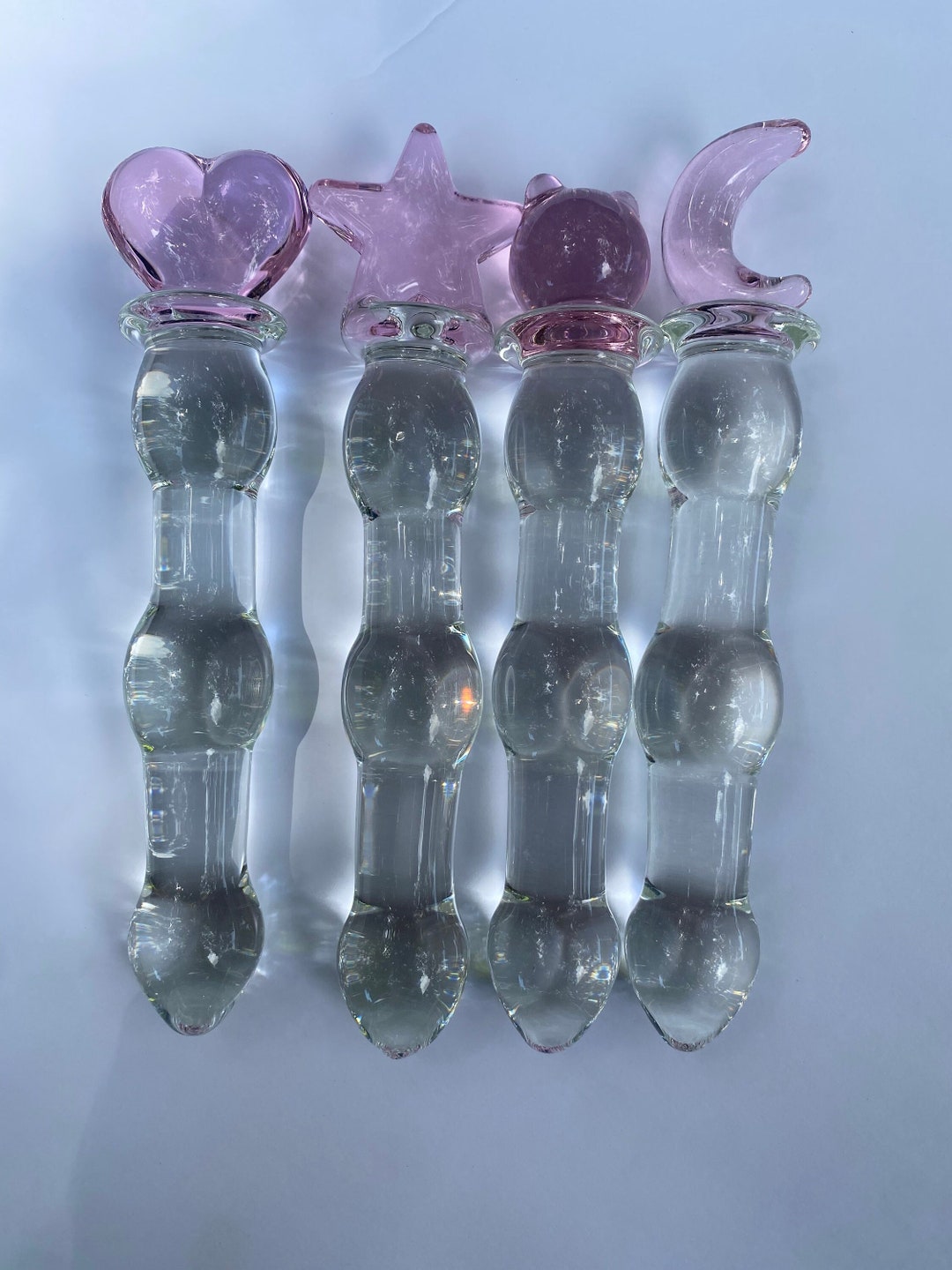 Crystal Glass Dildo Glass Wand Dildo Pink Glass Dildo Sex Toy For Women Heart Dildo Glass