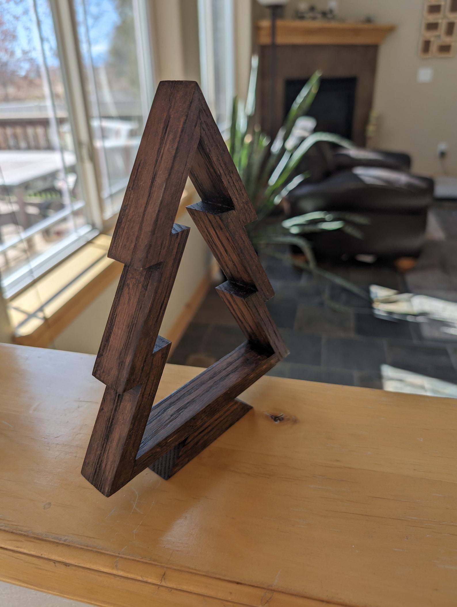 Solid Oak Christmas Tree Decorations for Mantles, Centerpieces and More ...