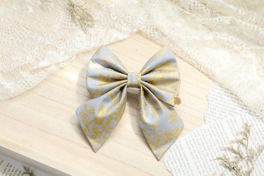 Regency Dog Bow Tie | Elegant Bow Tie for Dogs, Gold Bowtie, Floral Dog ...
