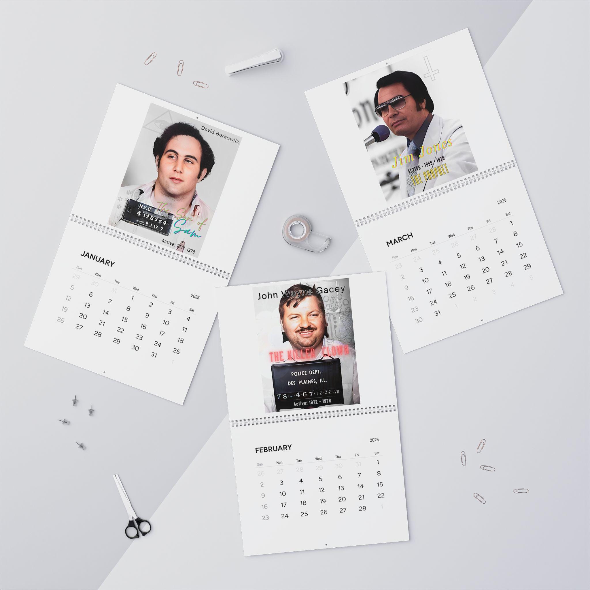 Serial Killer Wall Calendar 2025 - Original - Etsy